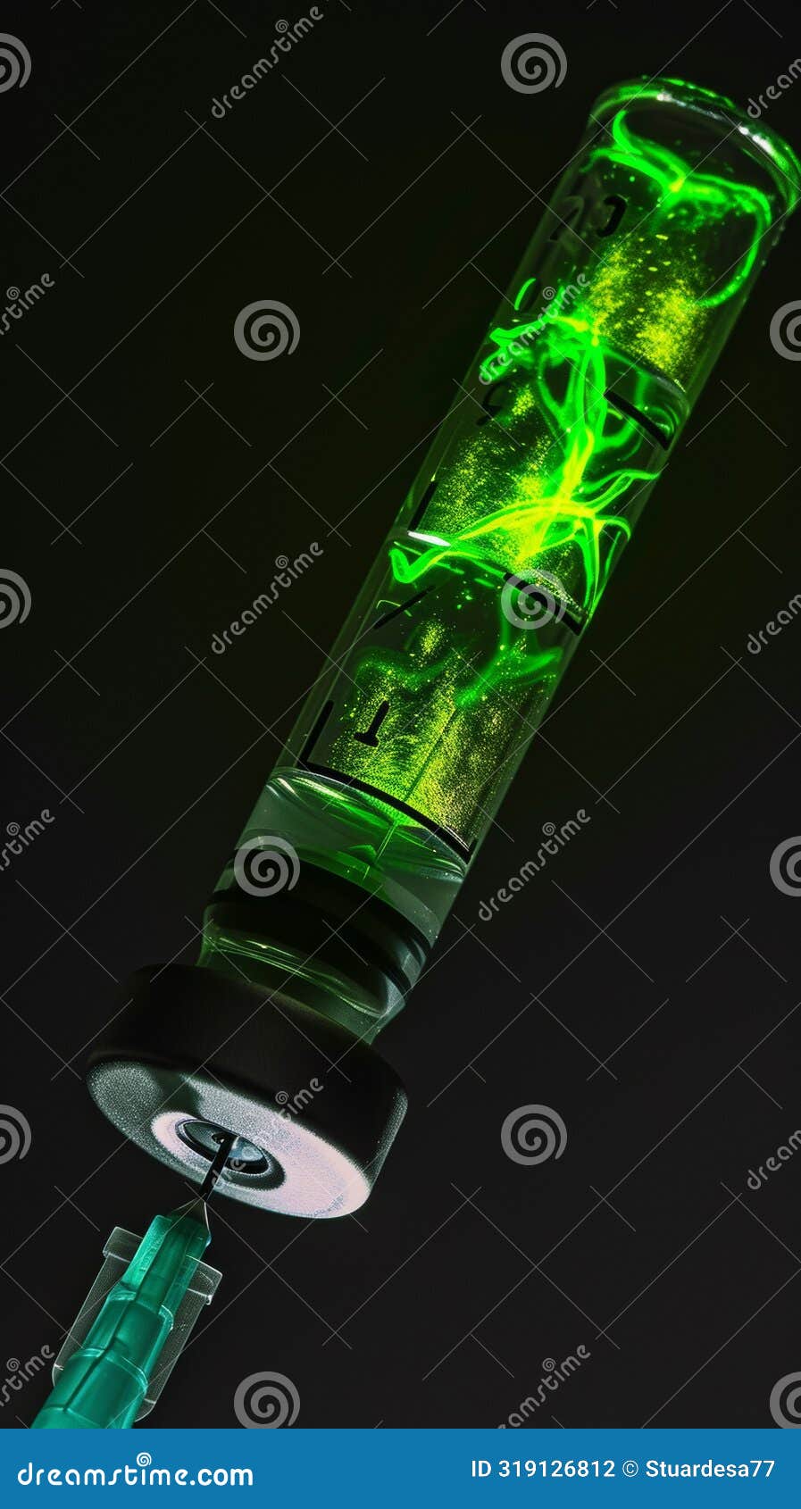 Neon Green Biohazard Injection Concept Stock Photo - Image of substance ...