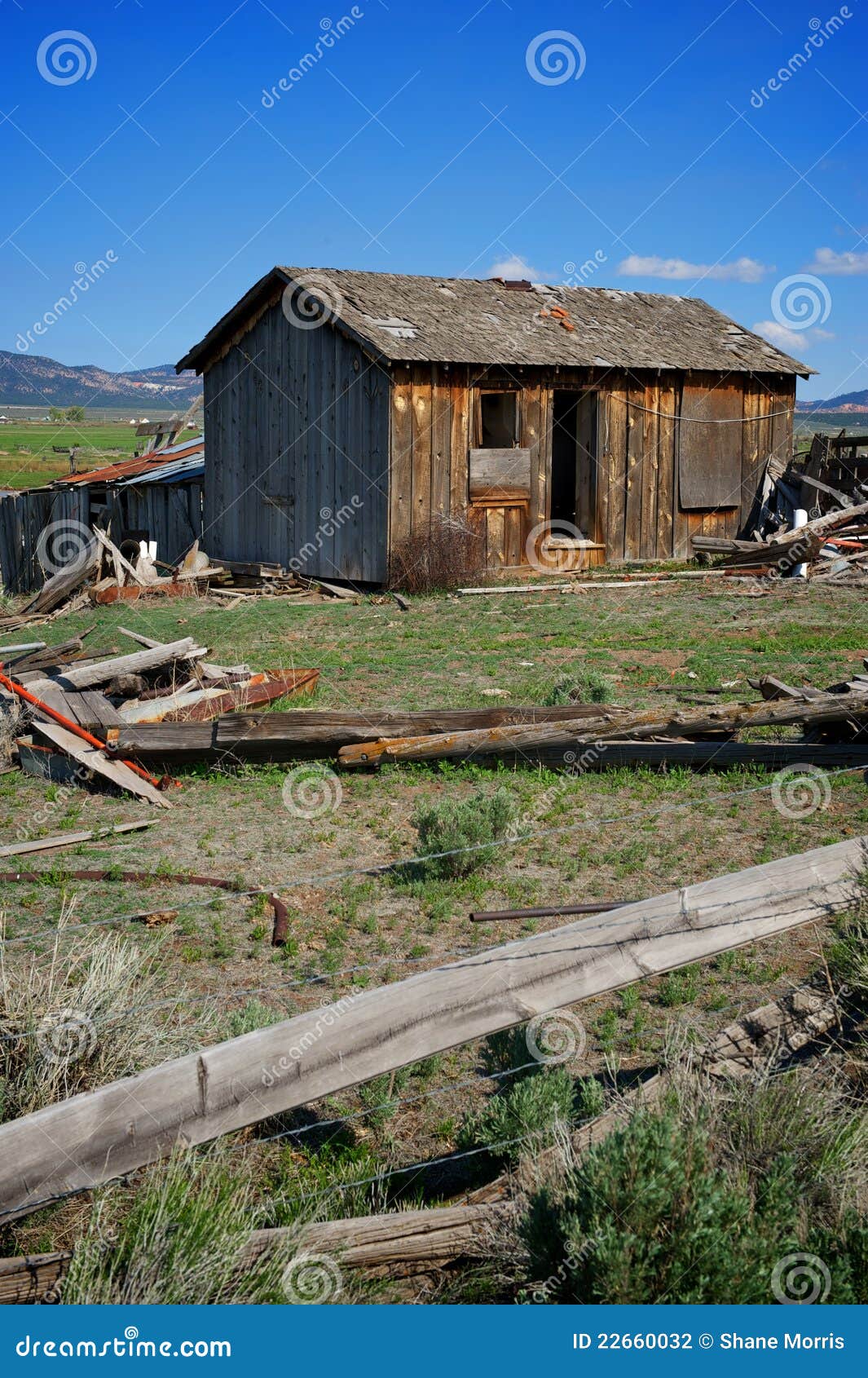 Vertical Image of an Old Wooden Shack in Utah Stock Photo - Image of ...