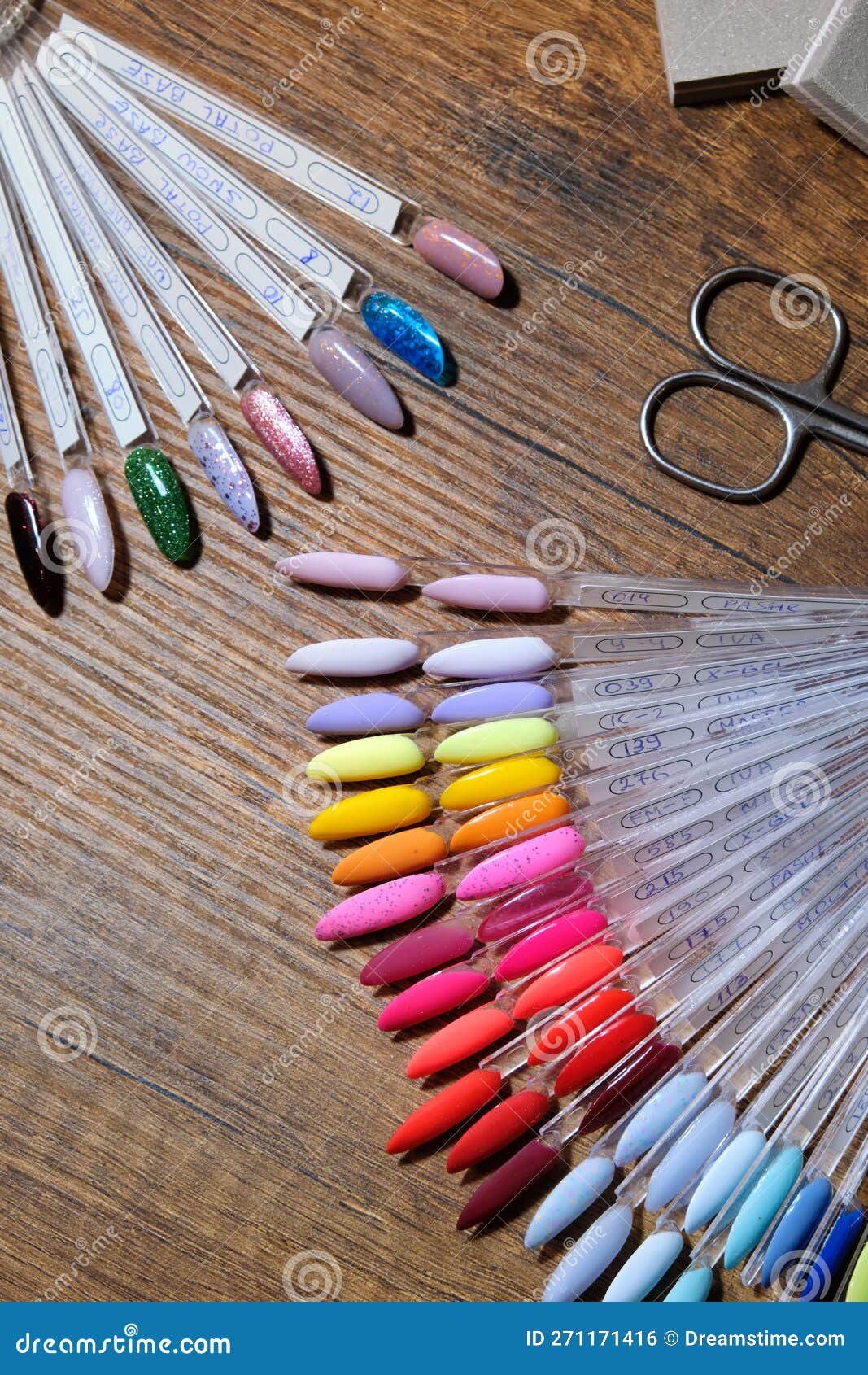 Vertical Image of a Palette Closeup with Samples of Color and Texture ...