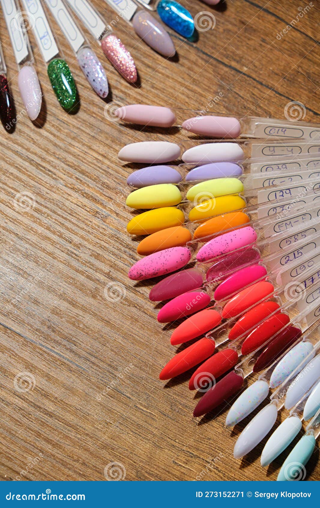 Vertical Image of a Palette Closeup with Samples of Color and Texture ...