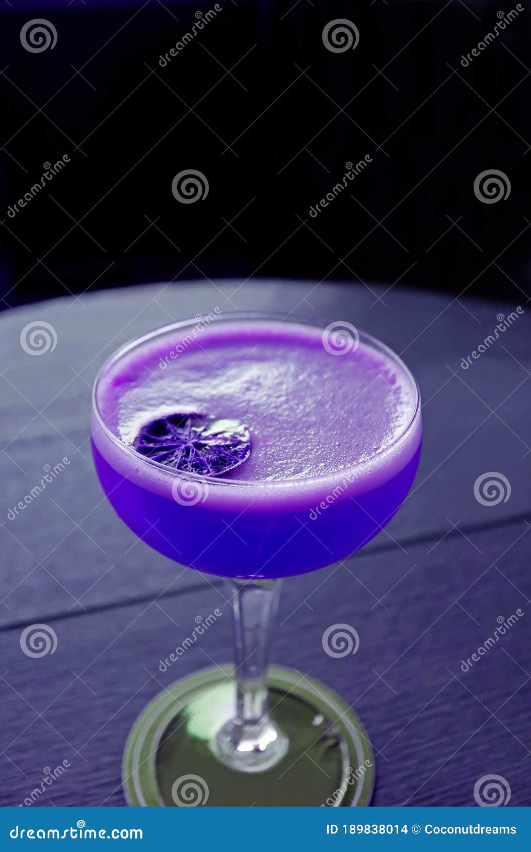 Vertical Image of Pop Art Style Vivid Purple Colored Cocktail Isolated ...