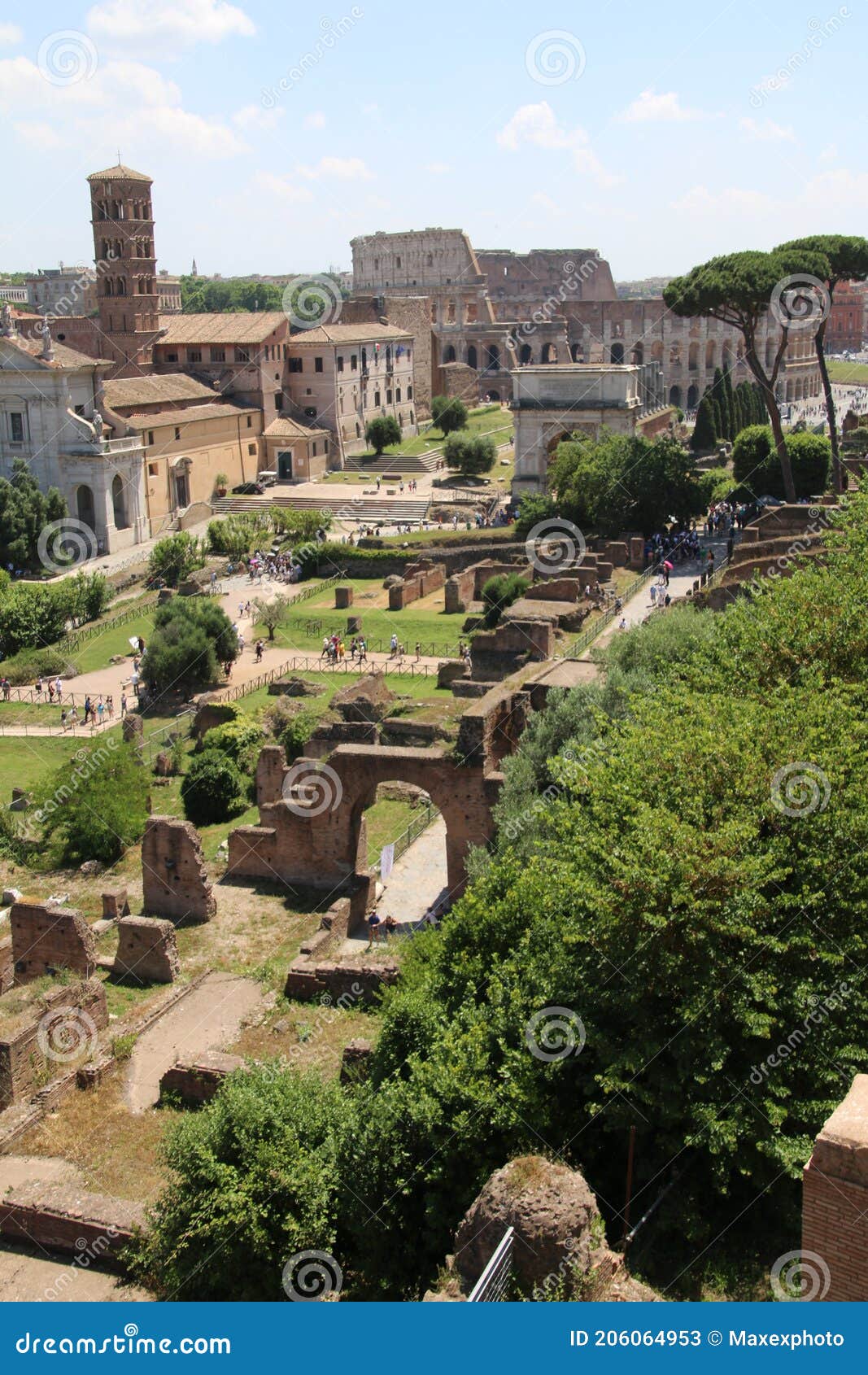 Vertical Image of the Roman Forum Stock Image - Image of ancient ...