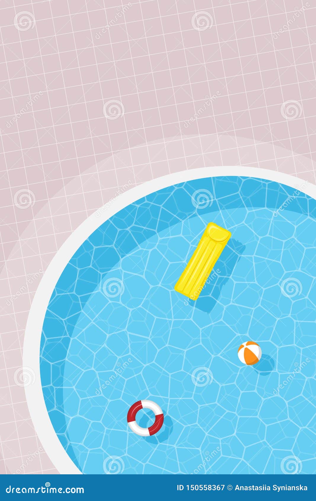 Vertical Image of a Round Pool Stock Vector - Illustration of design ...