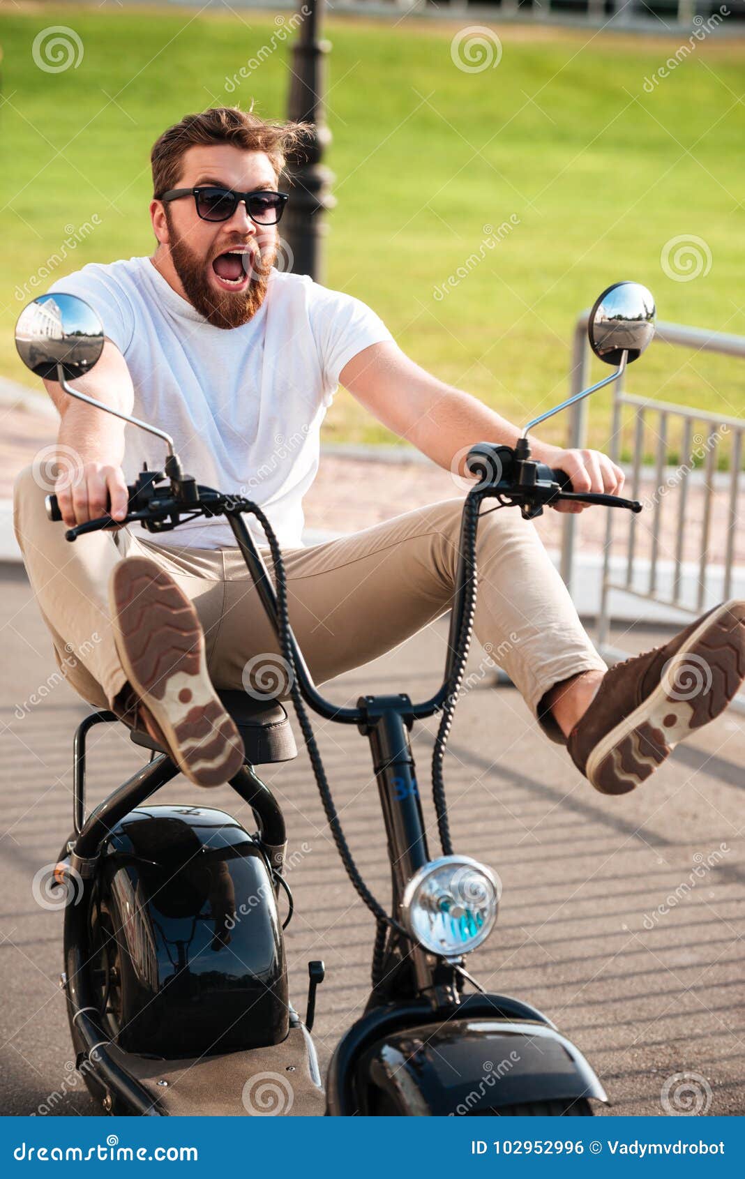 Vertical Image of Scared Screaming Bearded Man in Sunglasses Stock ...