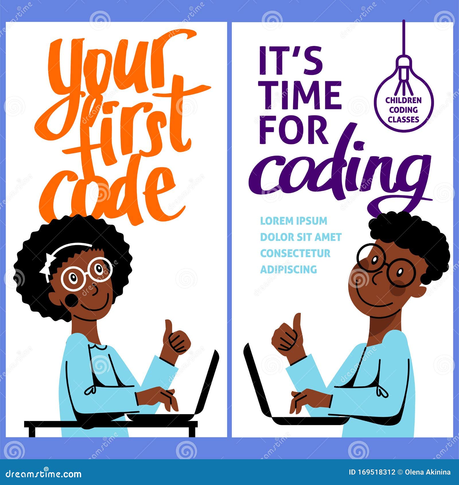 A Vertical Image for Smartphone of a Black Girl and Boy Who Study ...