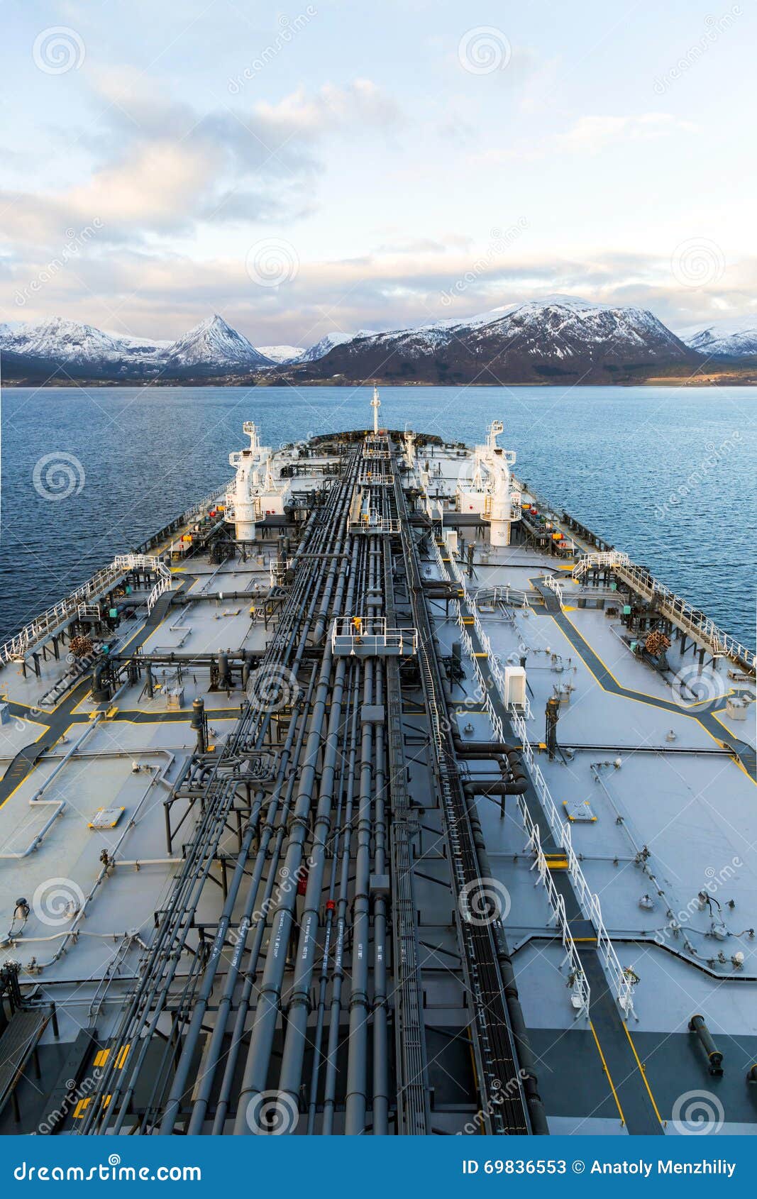 Oil Tanker Deck - View From Radar Mast Stock Image | CartoonDealer.com ...