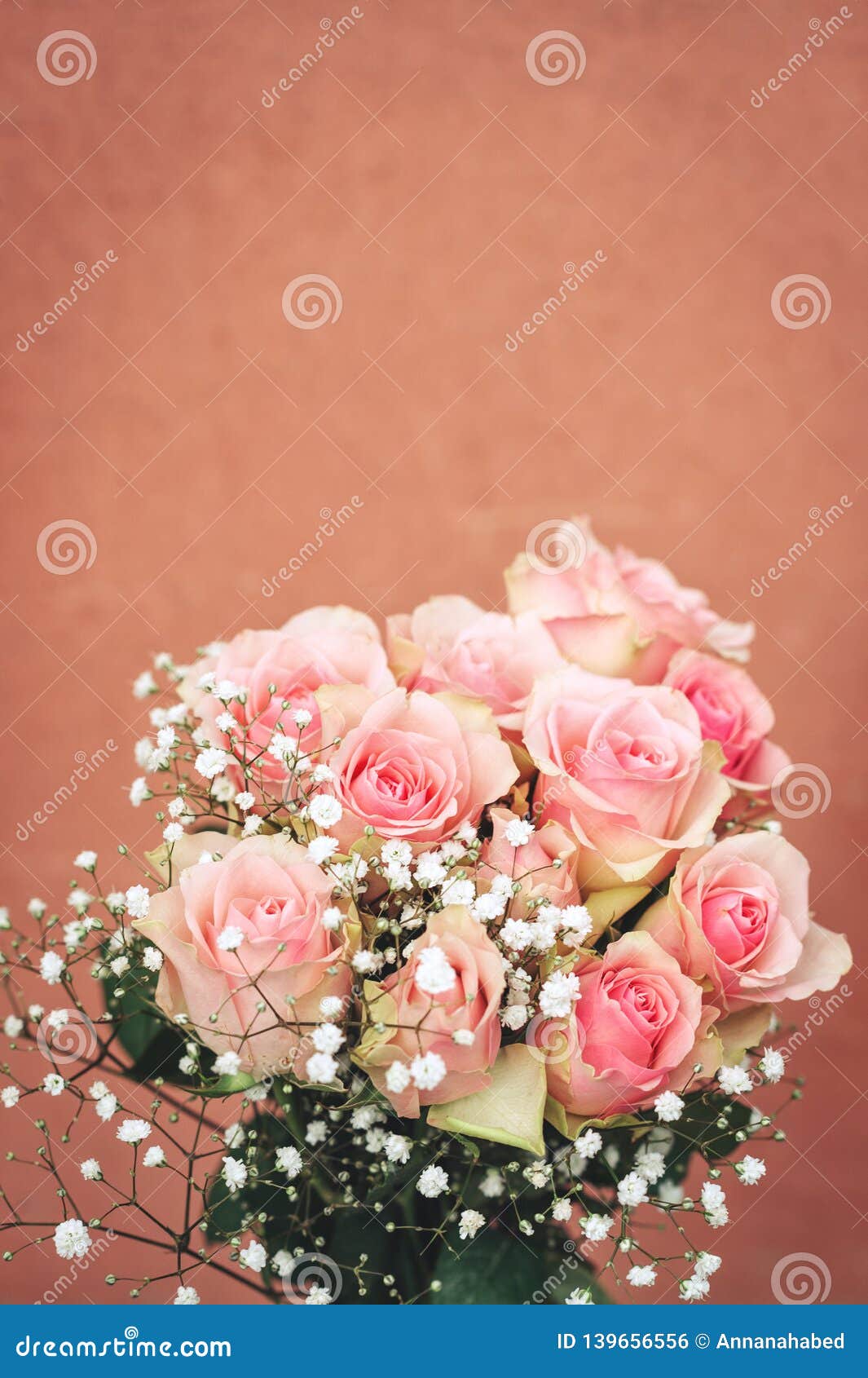 Vertical Image of Tender Pink Roses Stock Photo - Image of natural ...