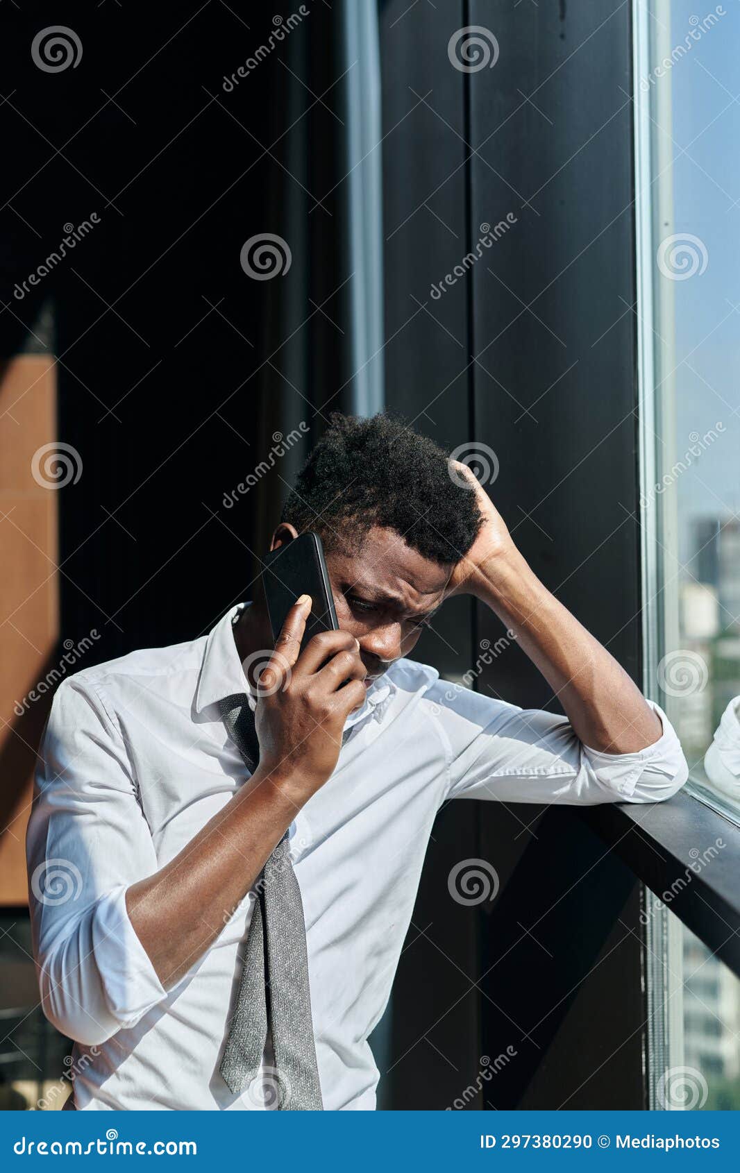 Man Having a Bad Conversation on the Phone Stock Photo - Image of ...