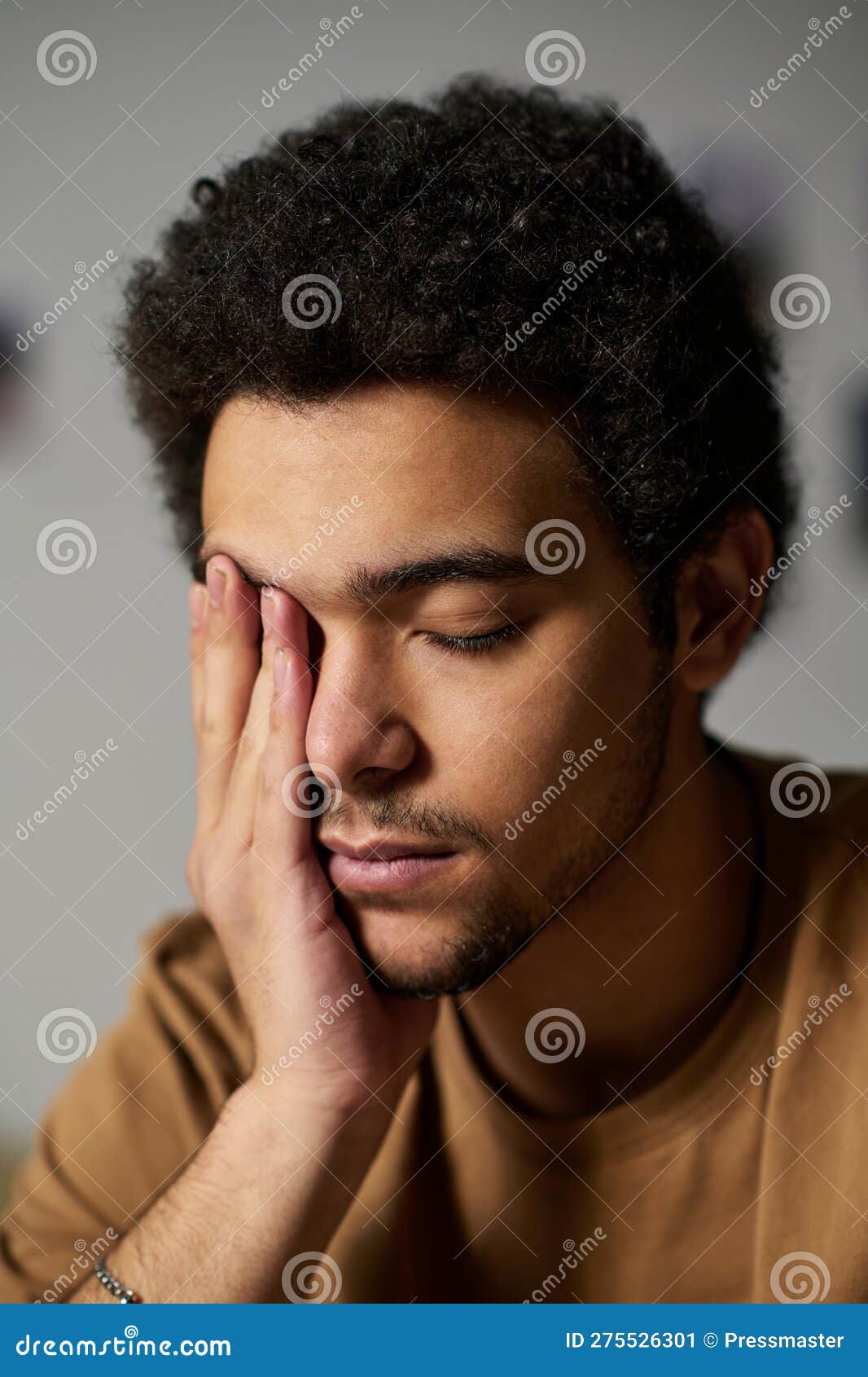 Young Sad Man Having Depression Stock Image - Image of teen, vertical ...
