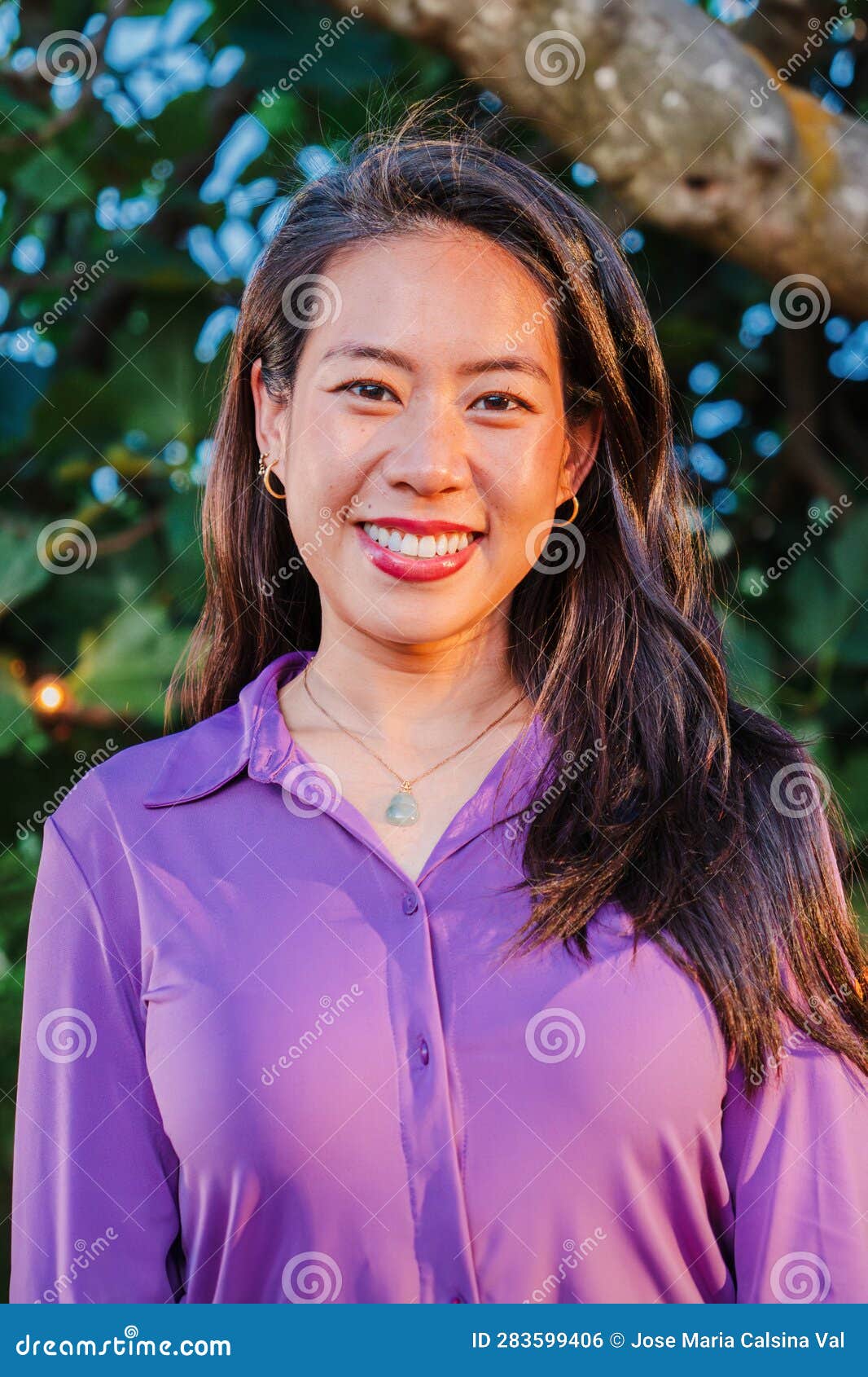 Vertical Individual Portrait Of A Short Hair Modern Woman Smiling And Looking At Camera One
