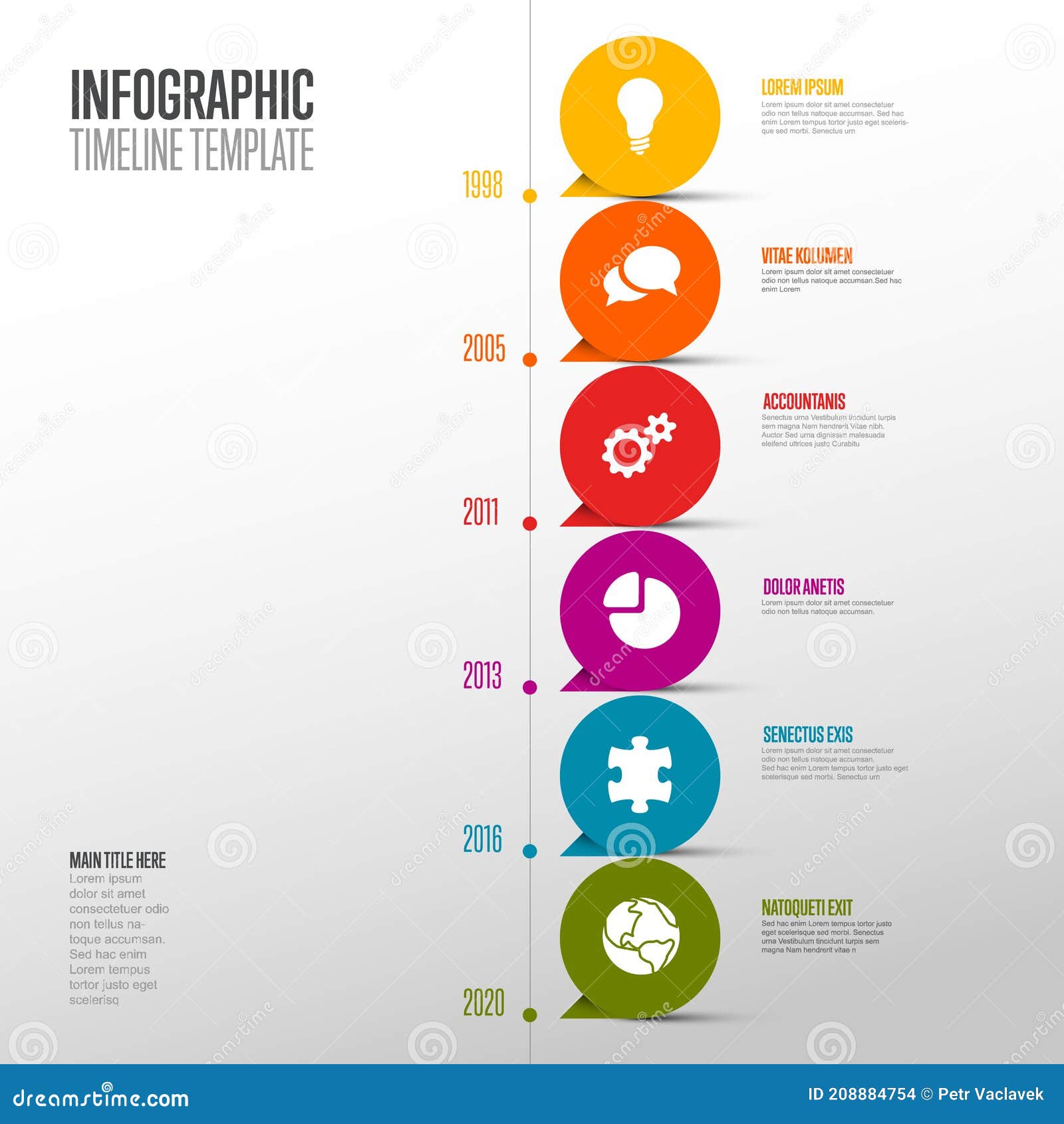 Vertical Infographic Timeline Template Vector Illustration ... Vertical Infographic Timeline Template Vector Illustration ...