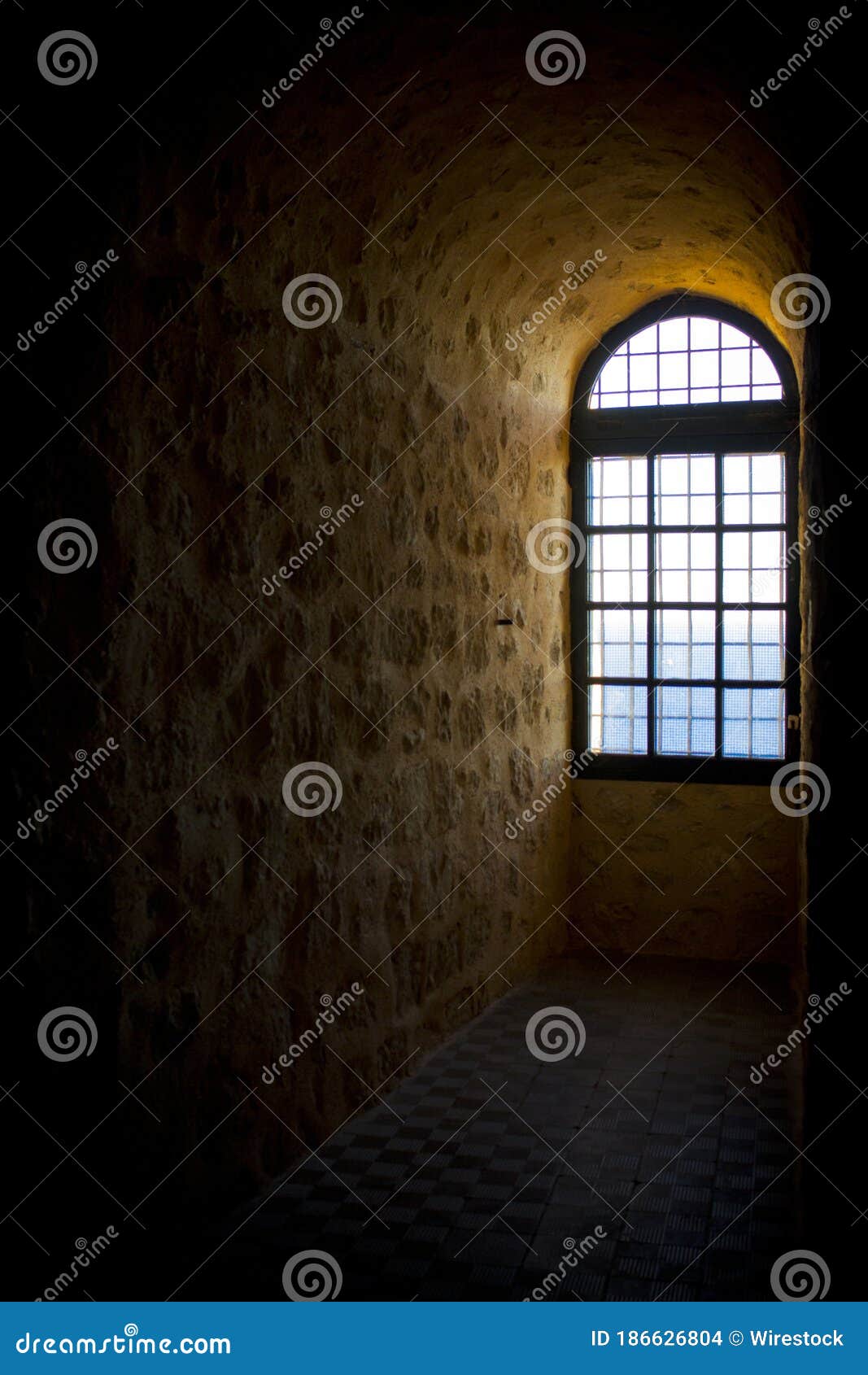 Vertical Inside View from an Old Castle Window Stock Photo - Image of ...
