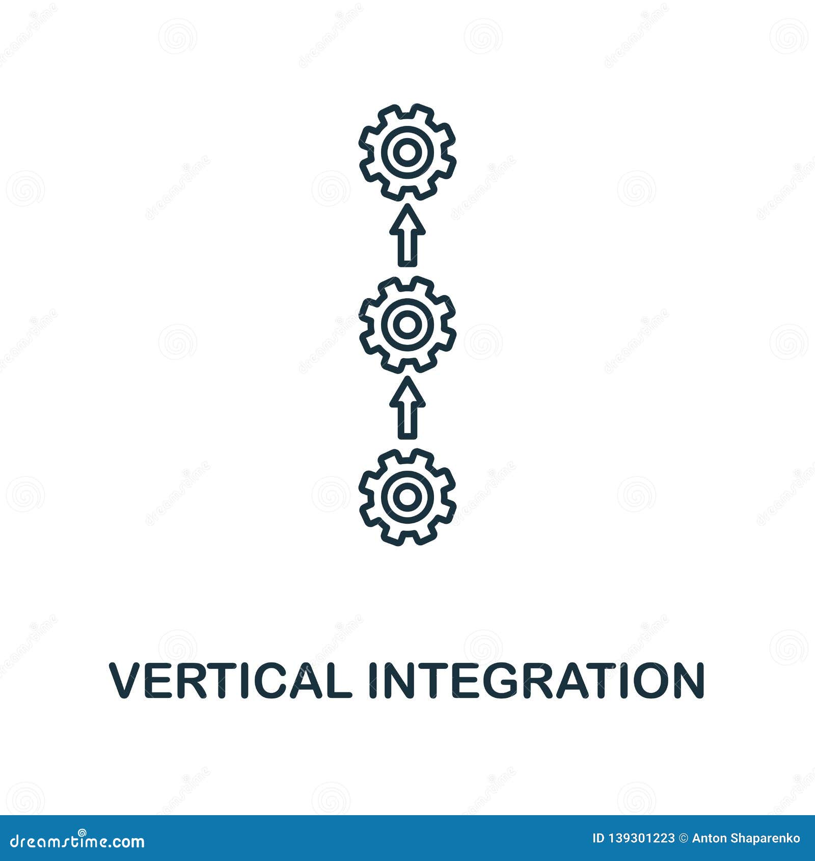 Vertical Integration Icon Thin Line Style Industry 4 0 Icons