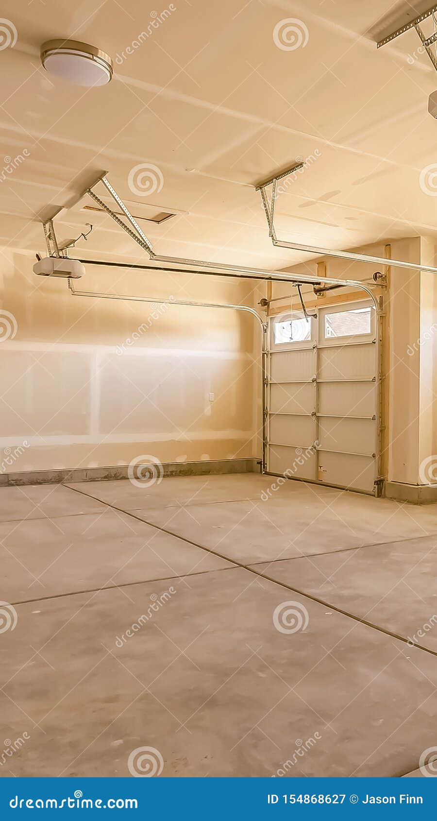 Vertical Interior of the Empty Garage of a Home with Unfinished Walls ...