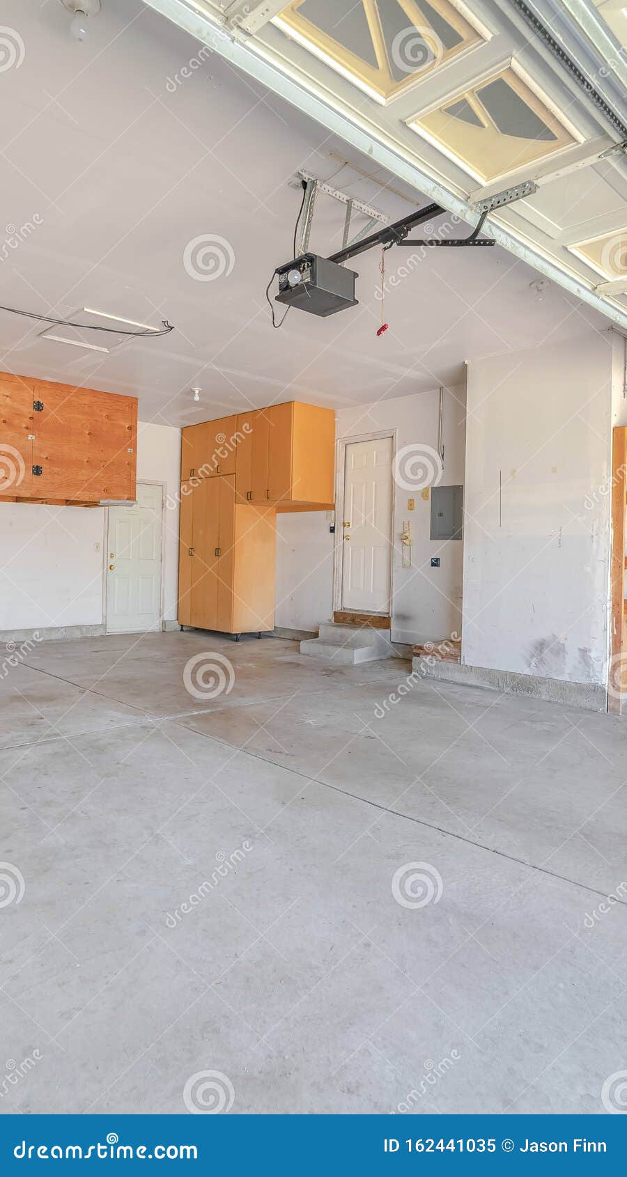 Vertical Interior of an Empty, Modern Double Garage Stock Image - Image ...