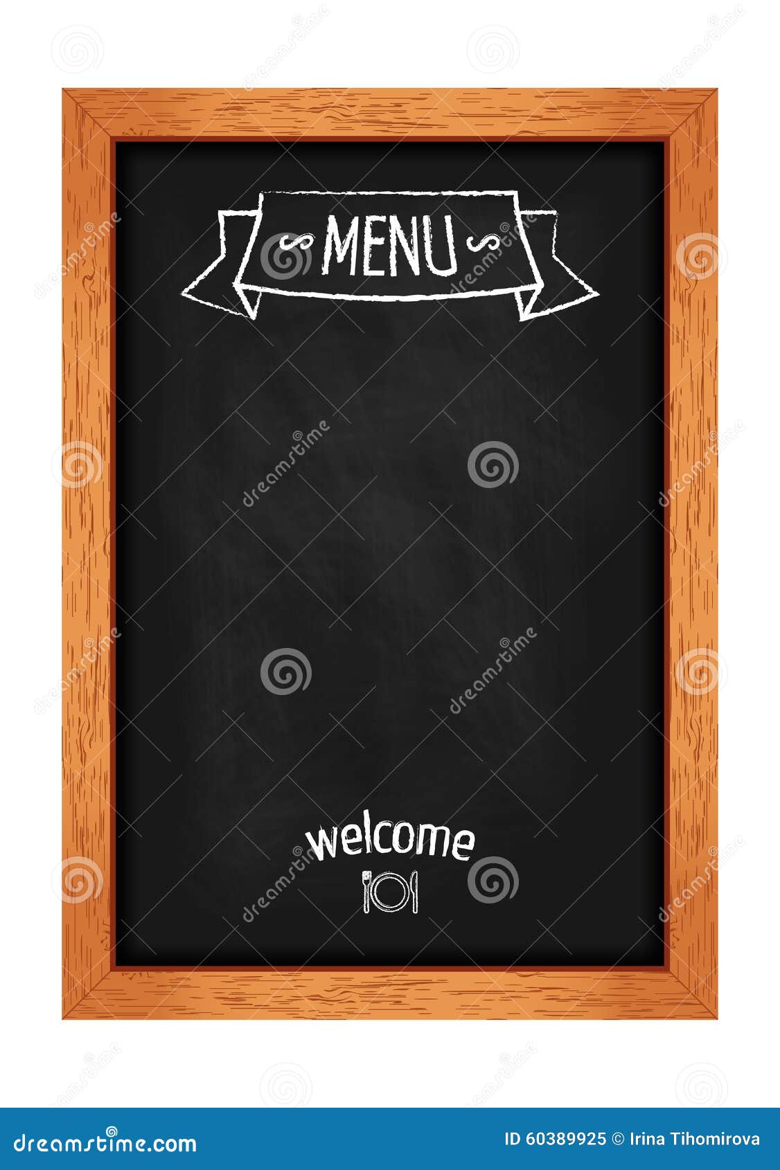 Vertical Isolated Menu Chalkboard for Cafes and Restaurants. Realistic ...