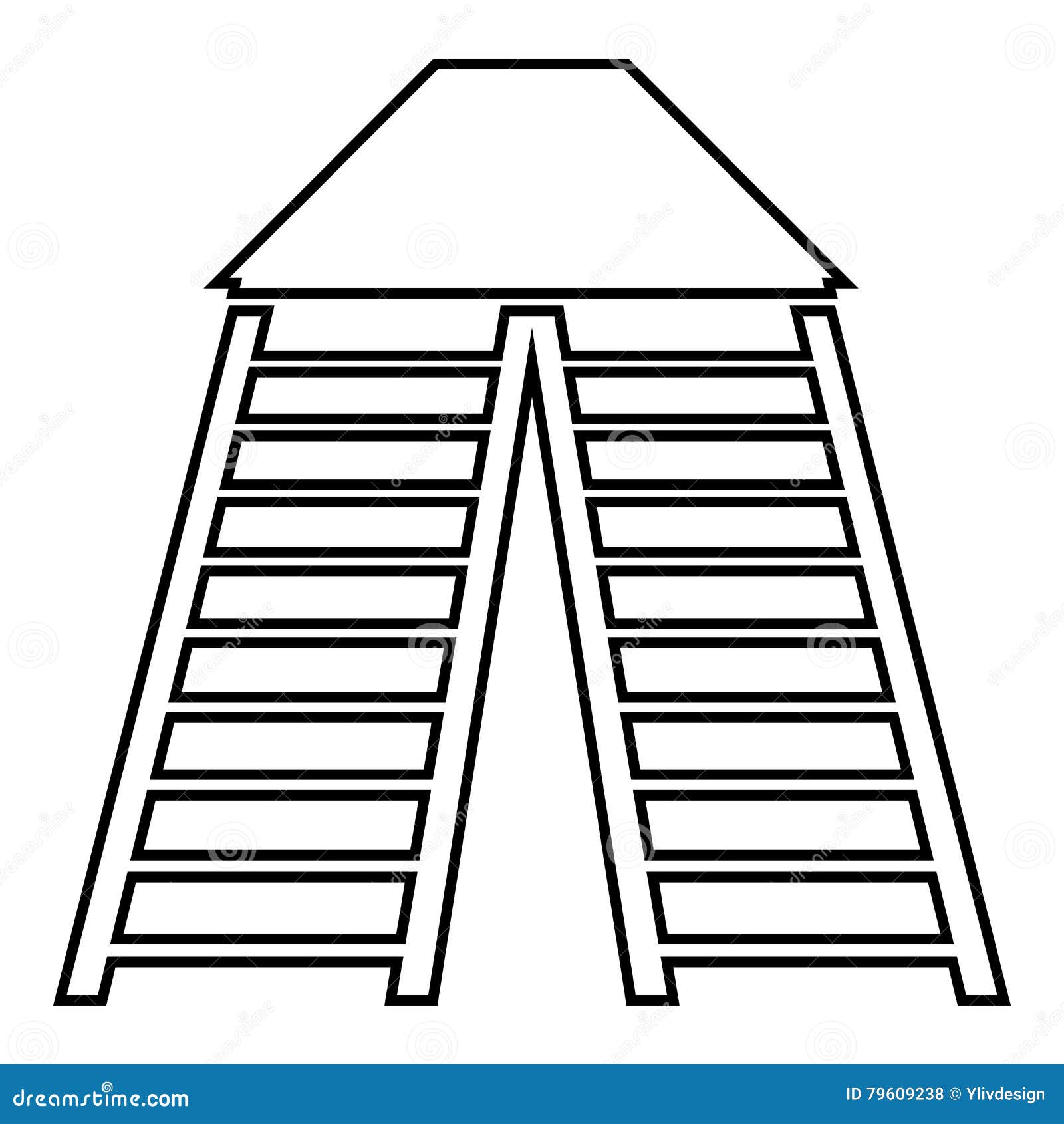 Vertical Ladders Icon, Outline Style Stock Vector - Illustration of ...