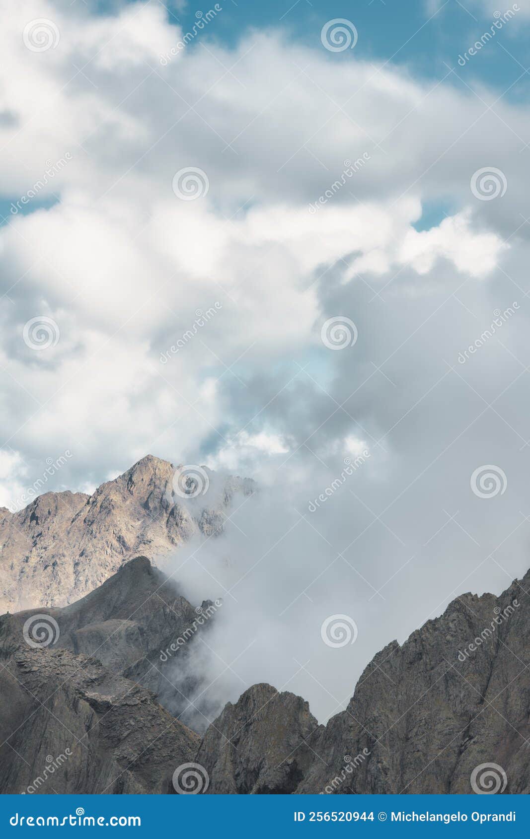 Vertical Cloud Landscape in the Mountains Stock Photo - Image of ...