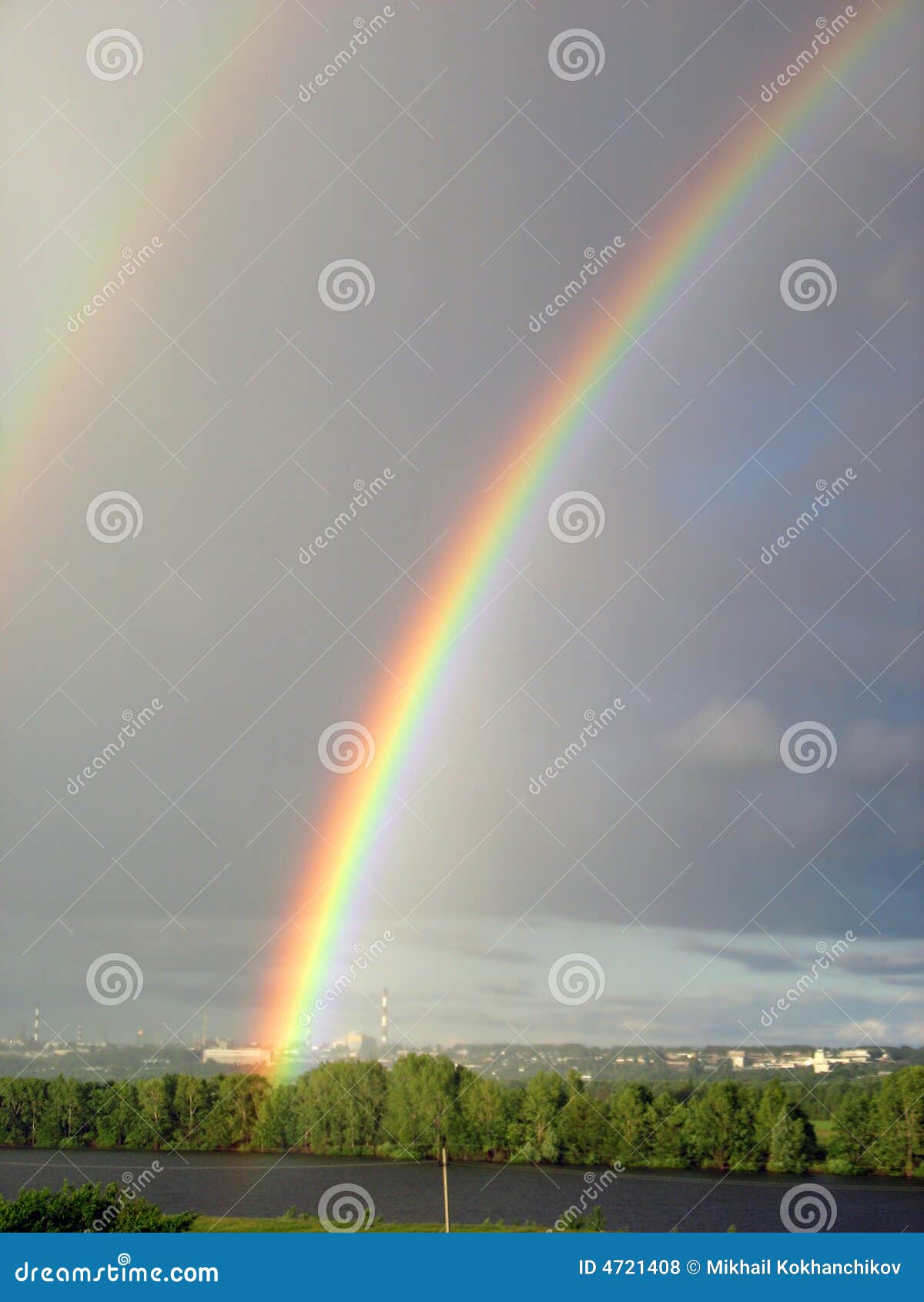 Vertical Landscape with Rainbow Stock Photo - Image of nature ...