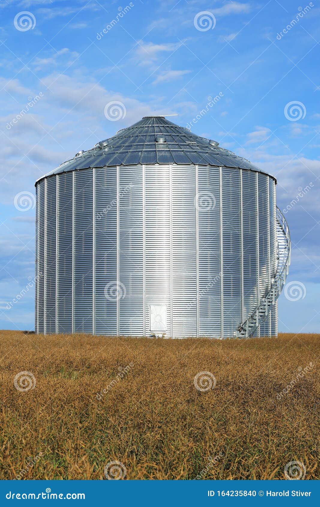 Vertical of Large Grain Bin Saskatchewan, Canada Stock Photo - Image of ...