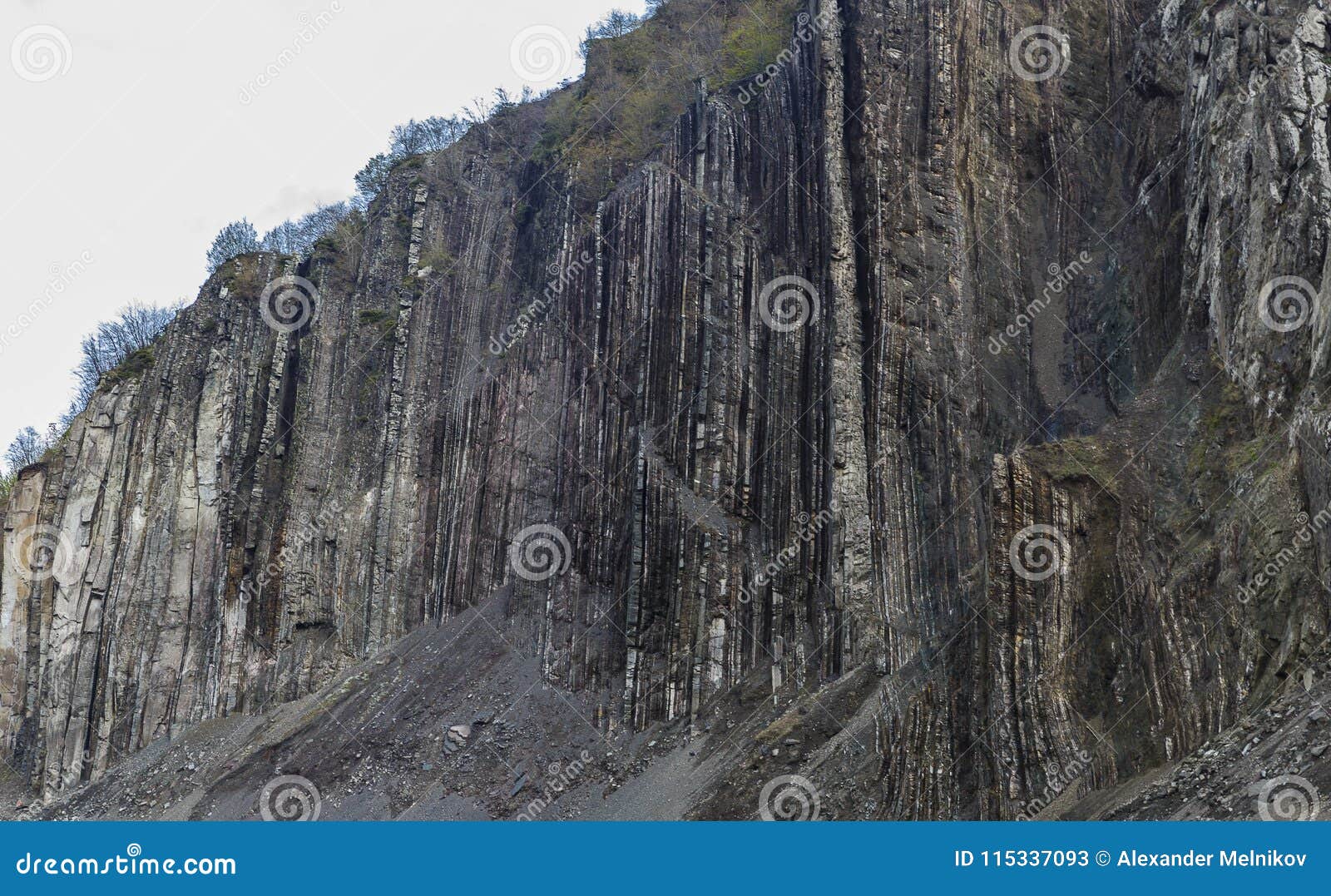 Vertical Layers of Rock in the Mountains Stock Image - Image of closeup ...