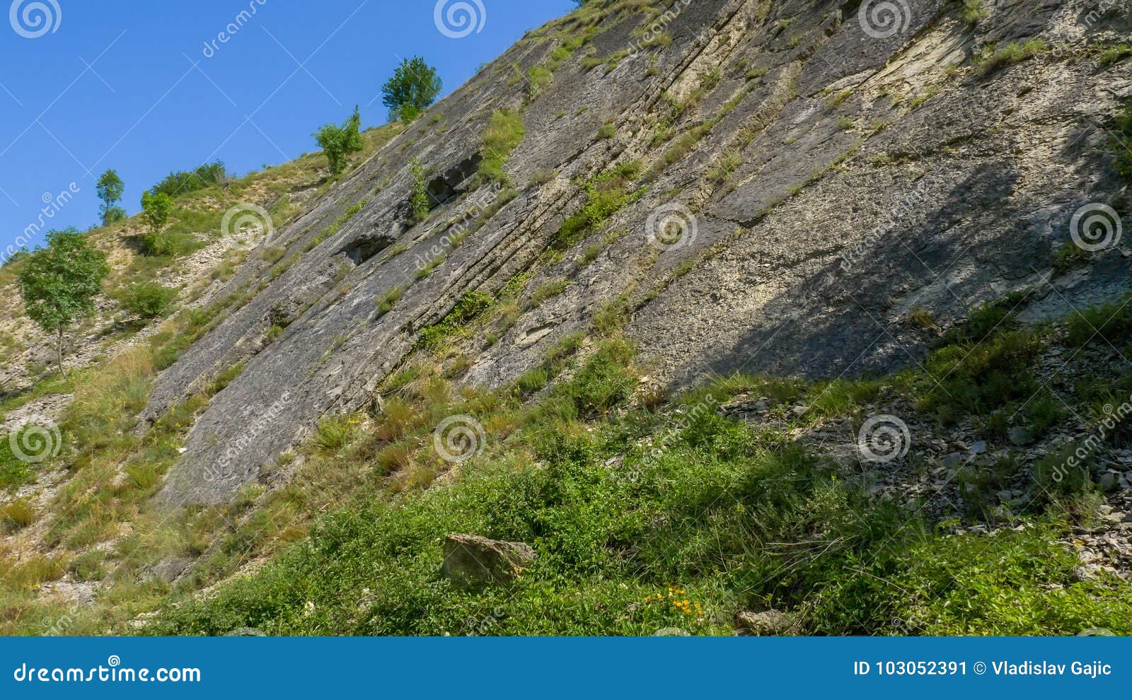 Vertical Layers of Sedimentary Rocks Stock Image - Image of colors ...