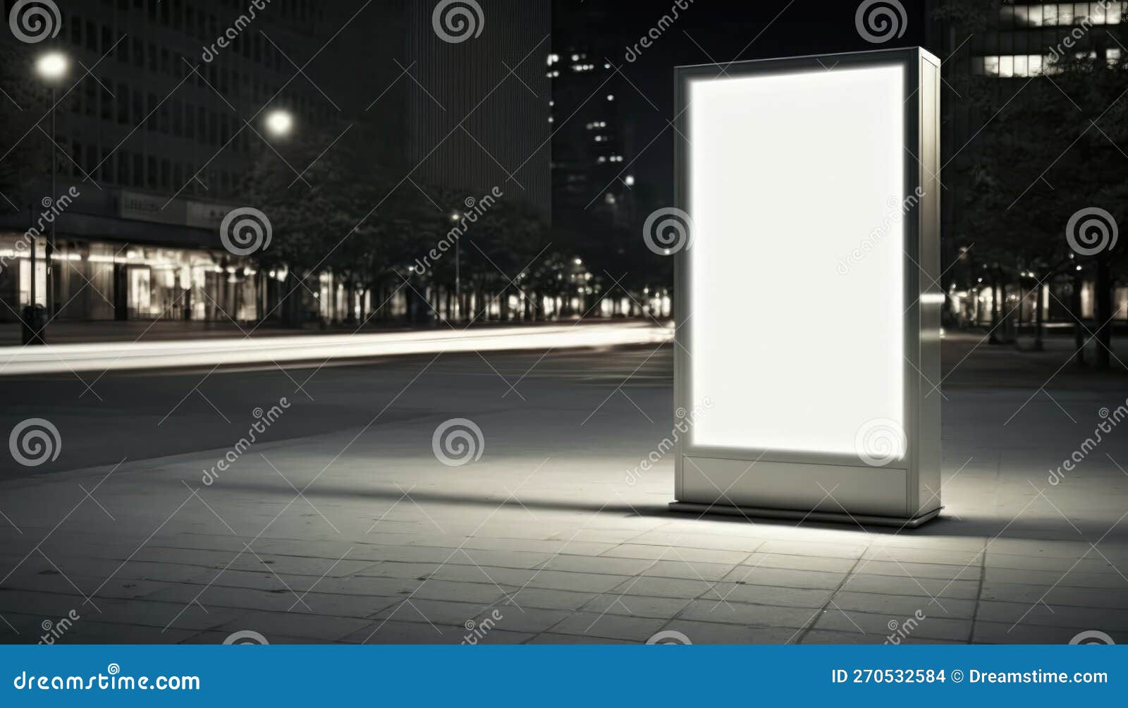 Vertical LED Billboard in Public Place with Empty Copy Space Screen for ...