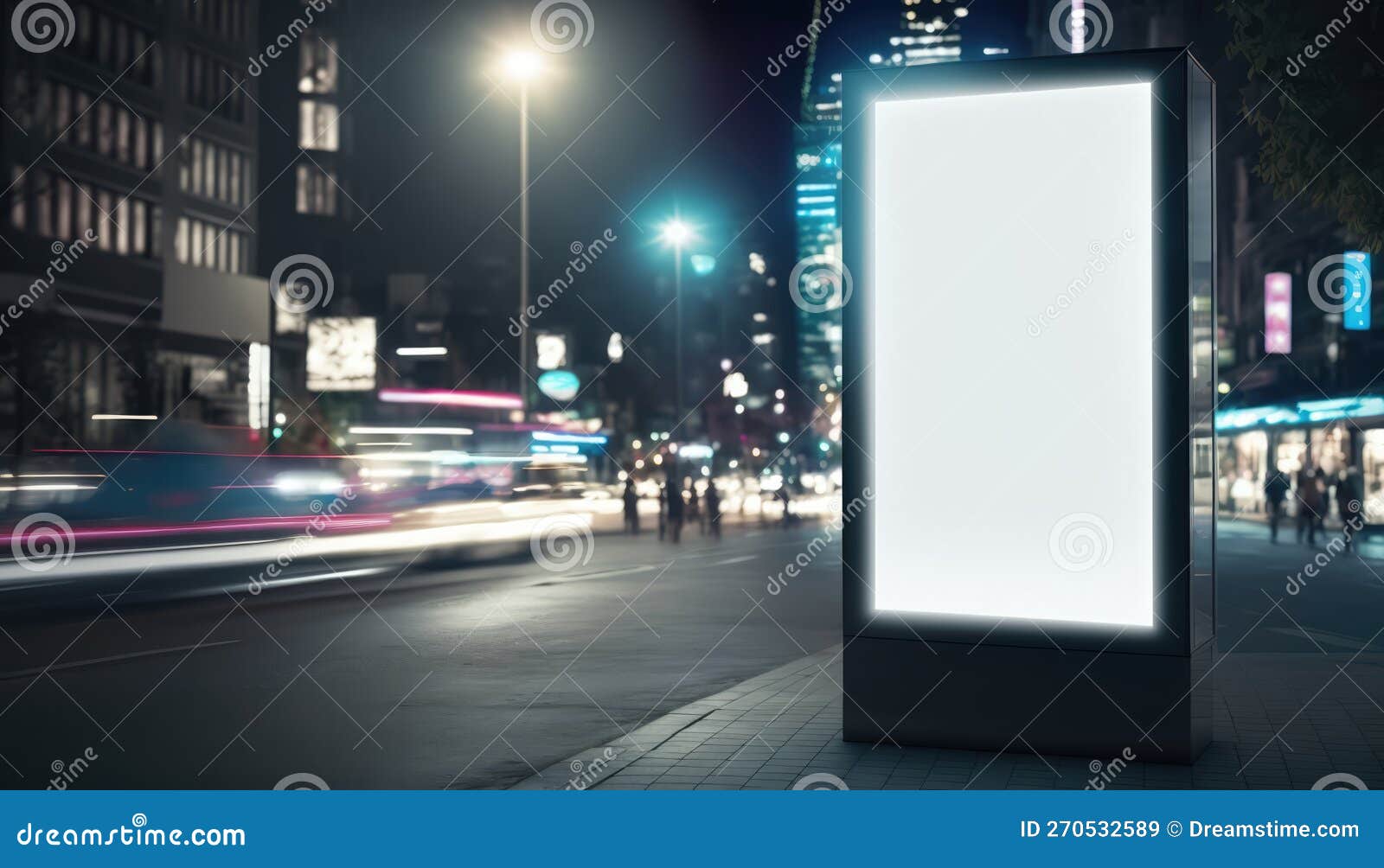 Vertical LED Billboard in Public Place with Empty Copy Space Screen for ...