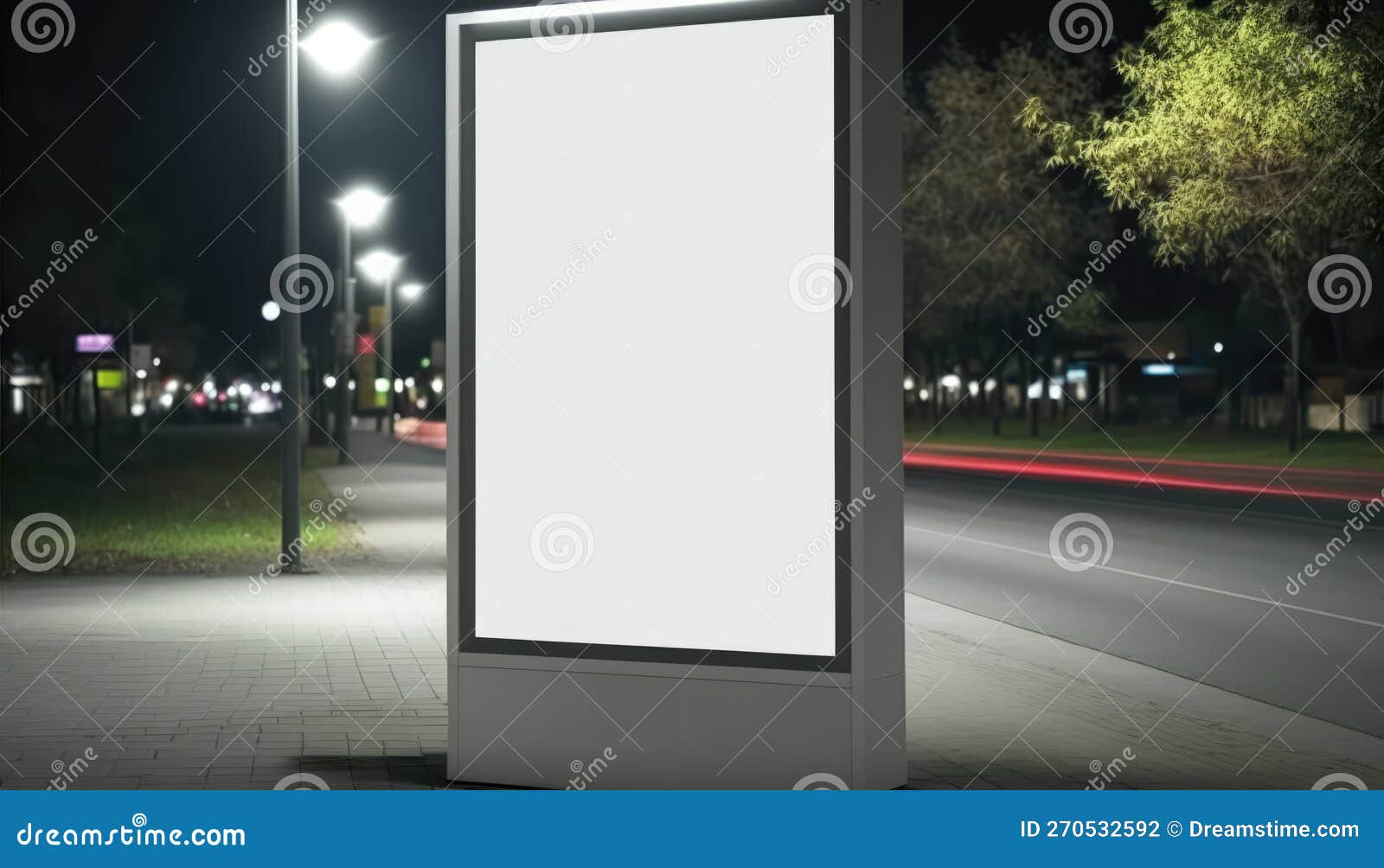 Vertical LED Billboard in Public Place with Empty Copy Space Screen for ...
