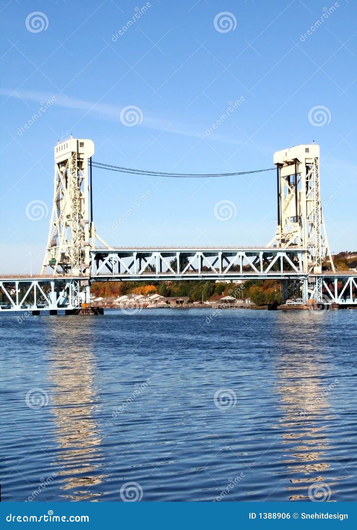 Vertical lift bridge stock photo. Image of hancock, houghton - 1388906