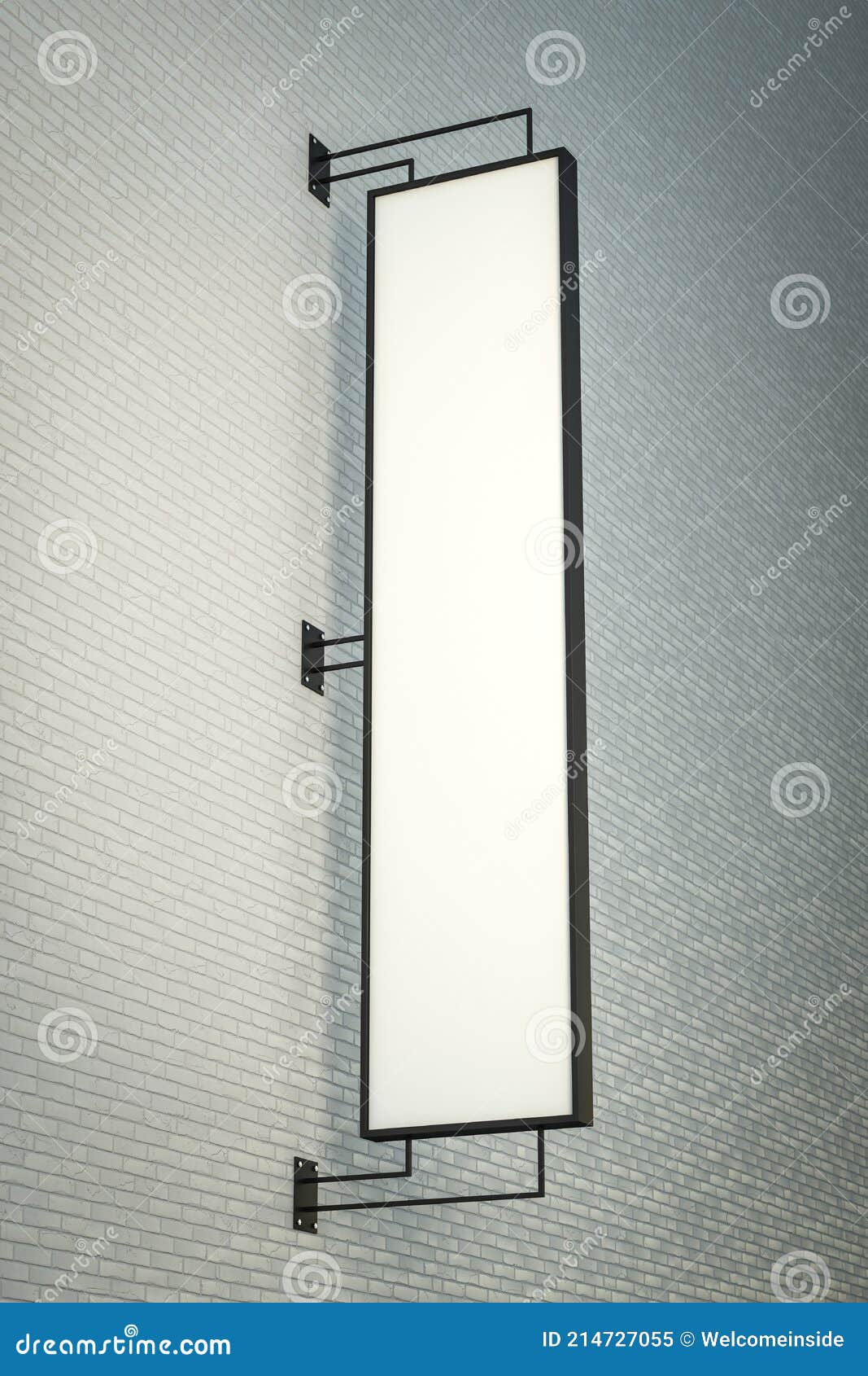 Vertical Light Box Signage On Brick Wall Royalty-Free Stock Photo ...