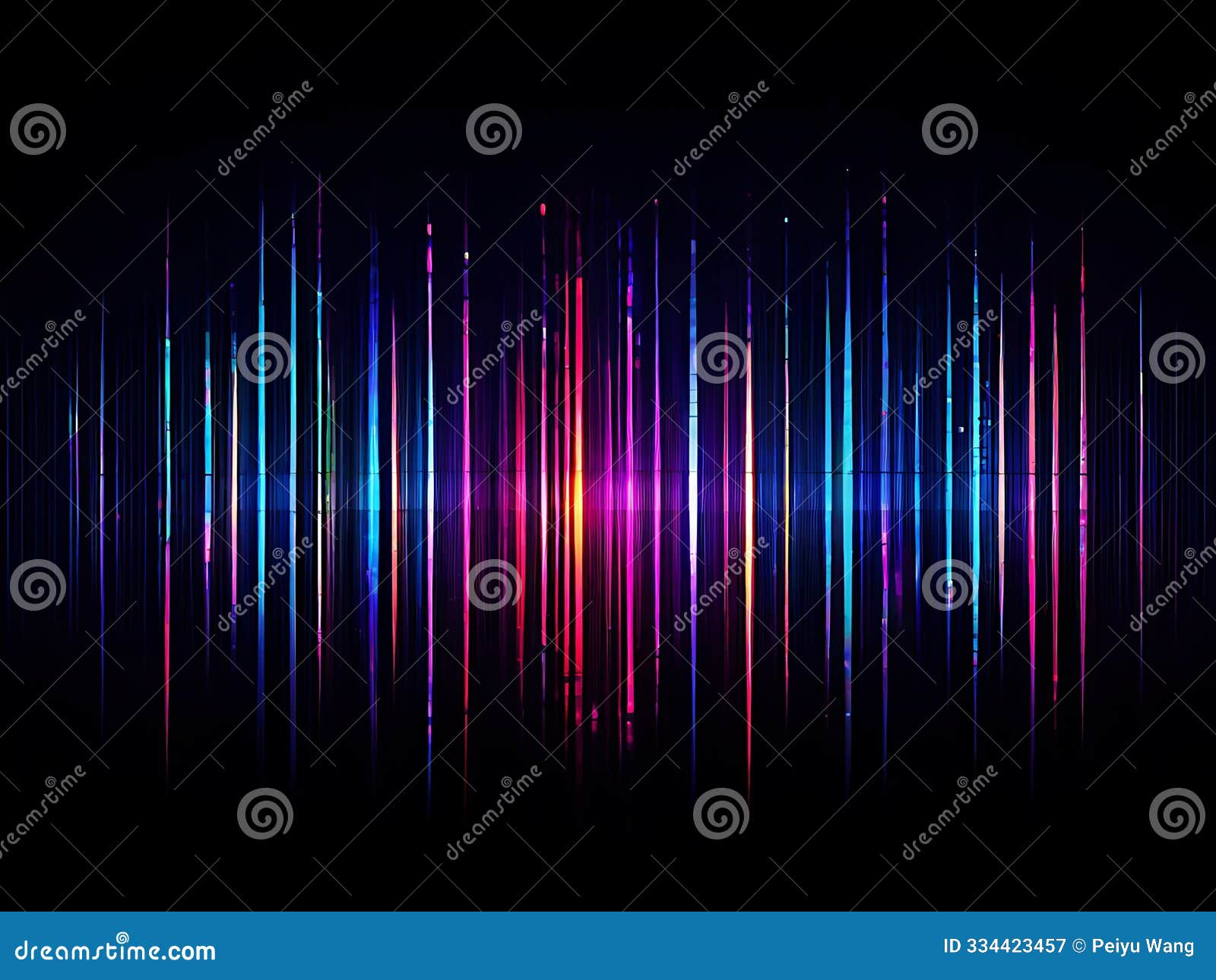 Vertical Lines of Colorful Light with Digital Glitch Effects Dark ...