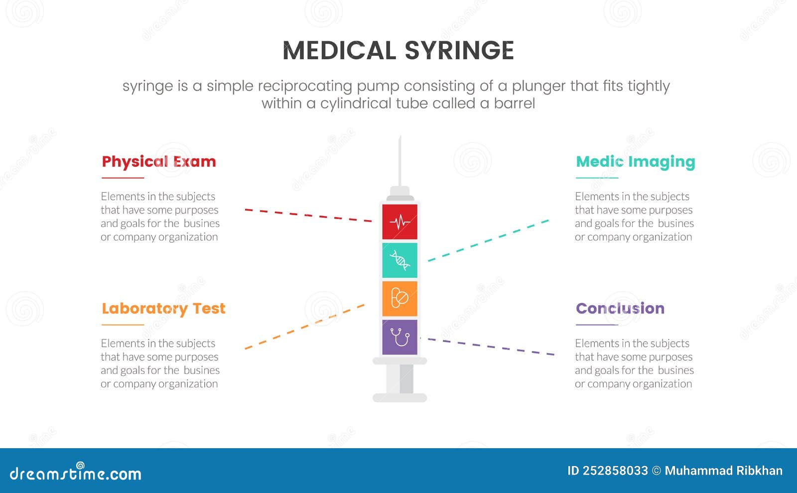 Vertical and Linked Medical Syringe Infographic Concept for Slide ...