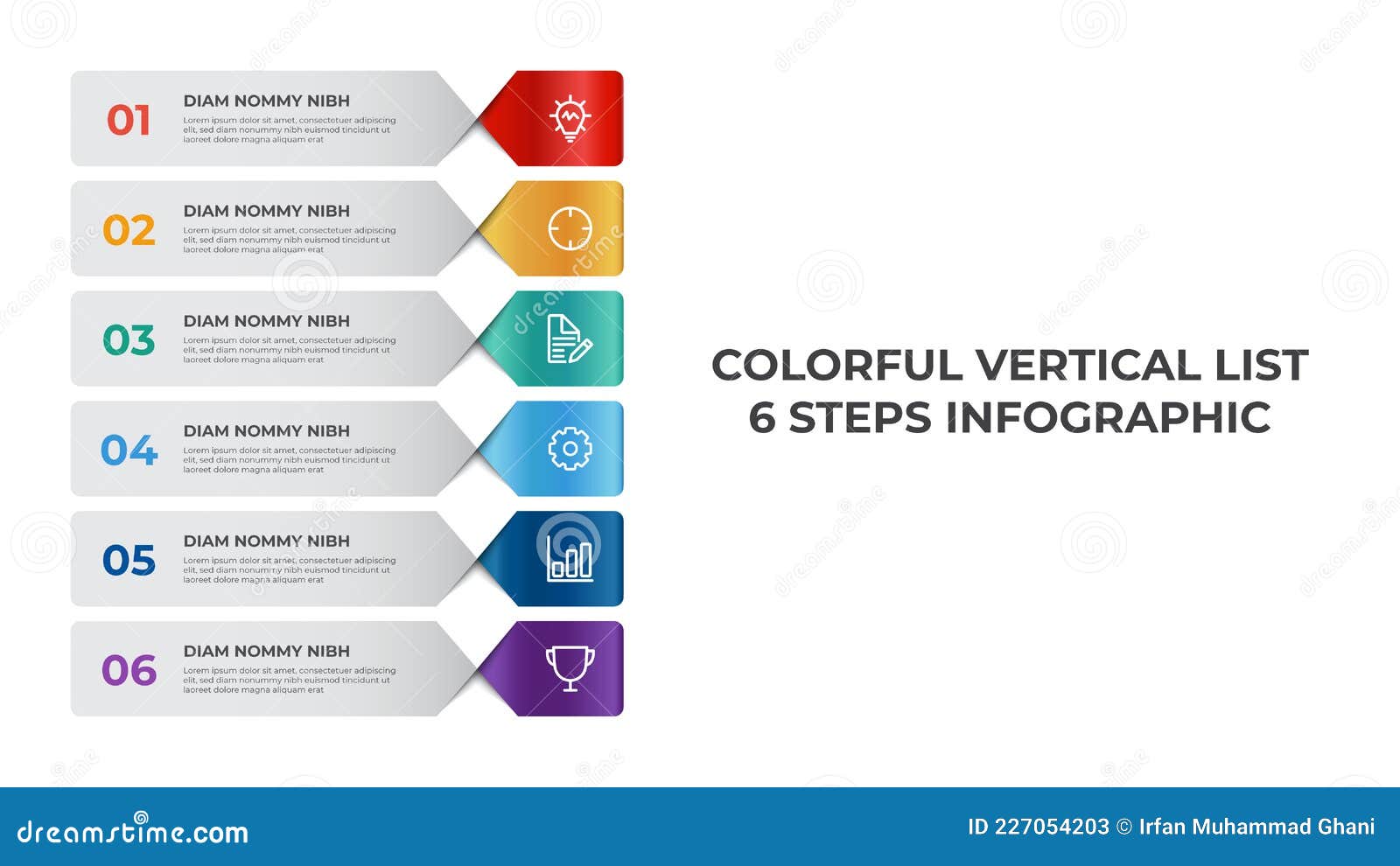 Infographic Element Template, Business Data Visualization Layout with 6 ...