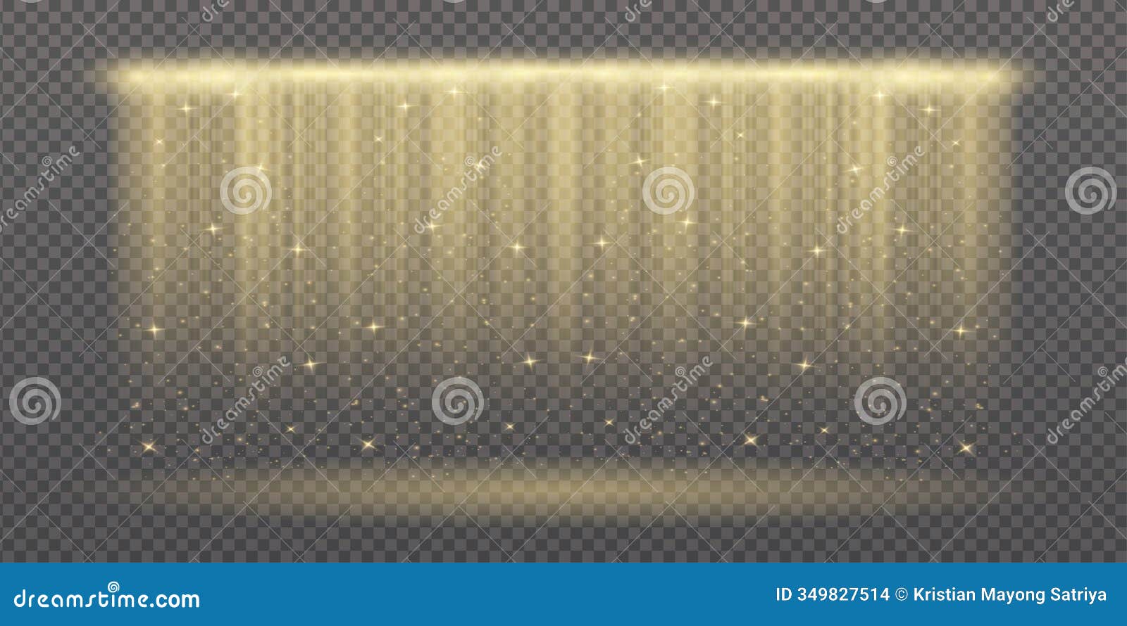 Vertical Long Yellow Spotlight with Glowing Sparkle on Transparent ...