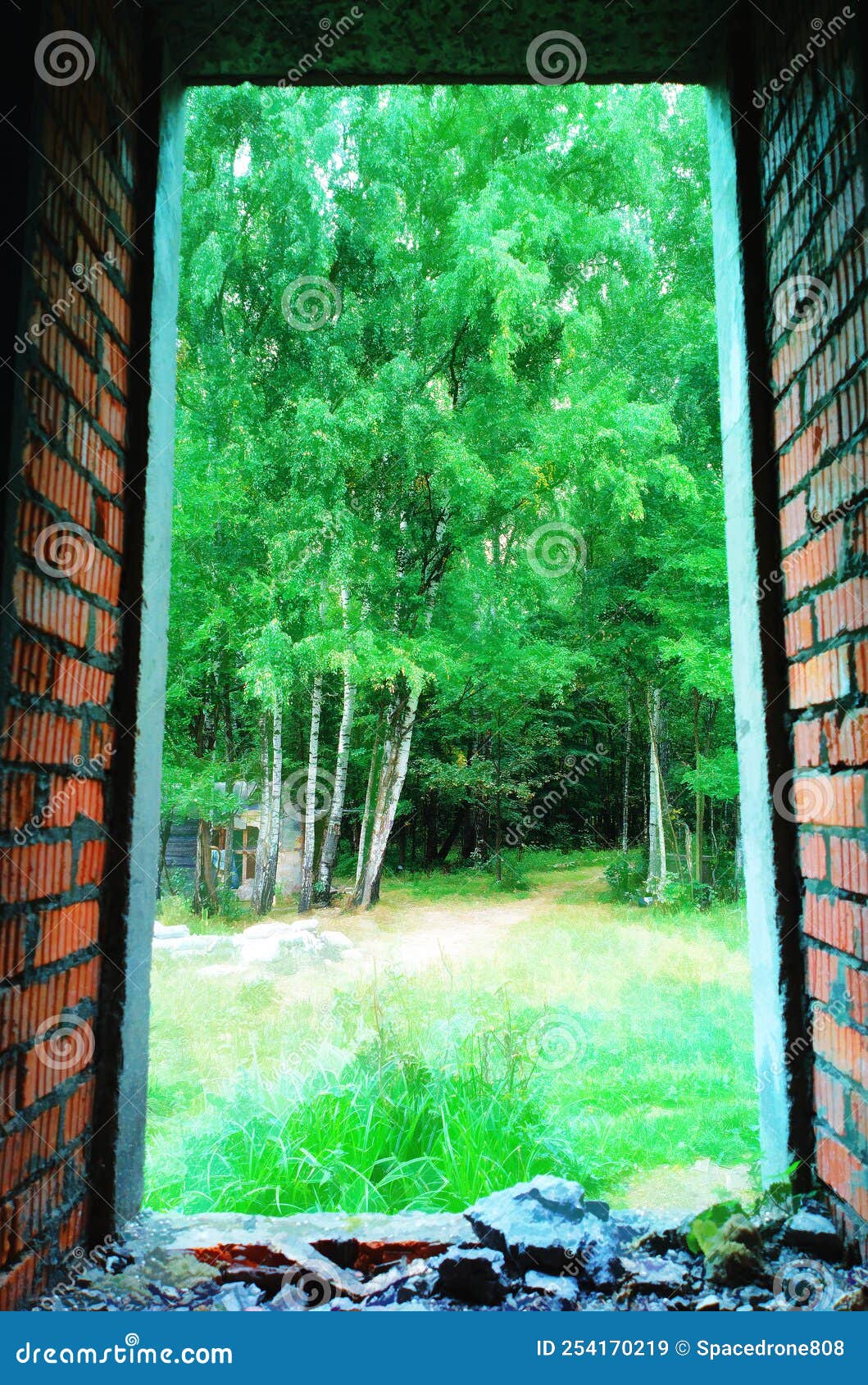 Vertical Loophole Window Illustration Backdrop Stock Image - Image of ...
