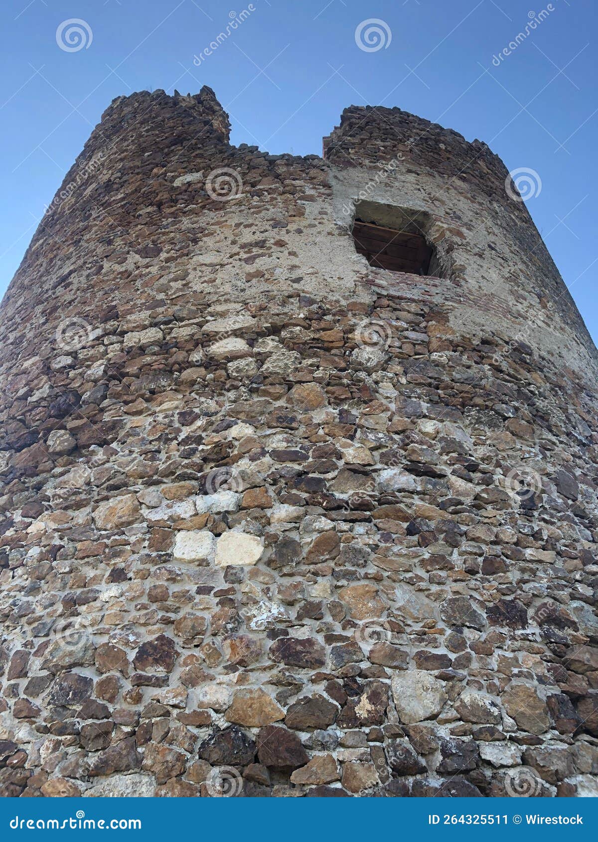 Vertical Low Angle of a Medieval Watch Tower Stock Image - Image of ...