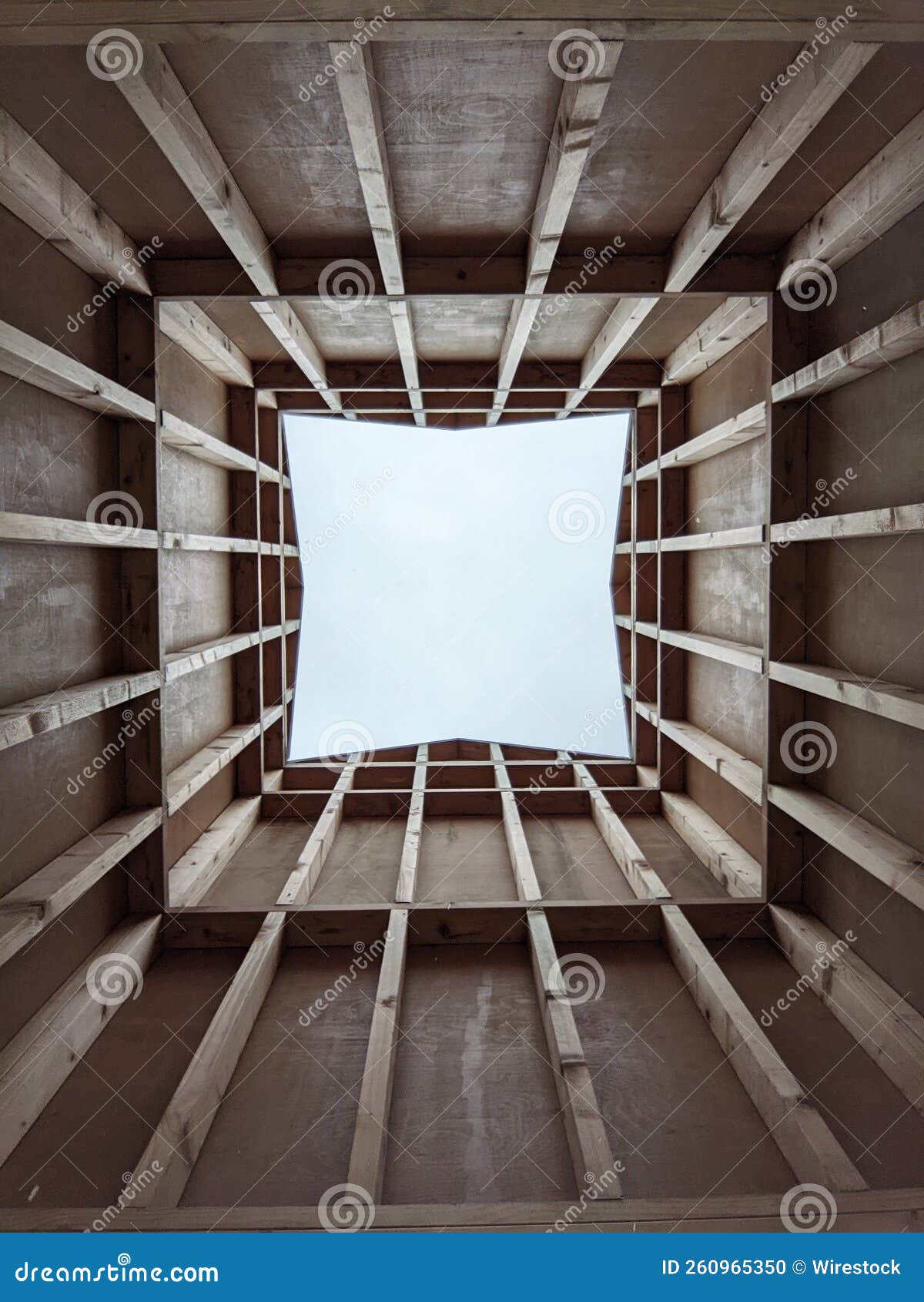 Vertical Low-angle Perspective View of the Clear Blue Sky from the ...