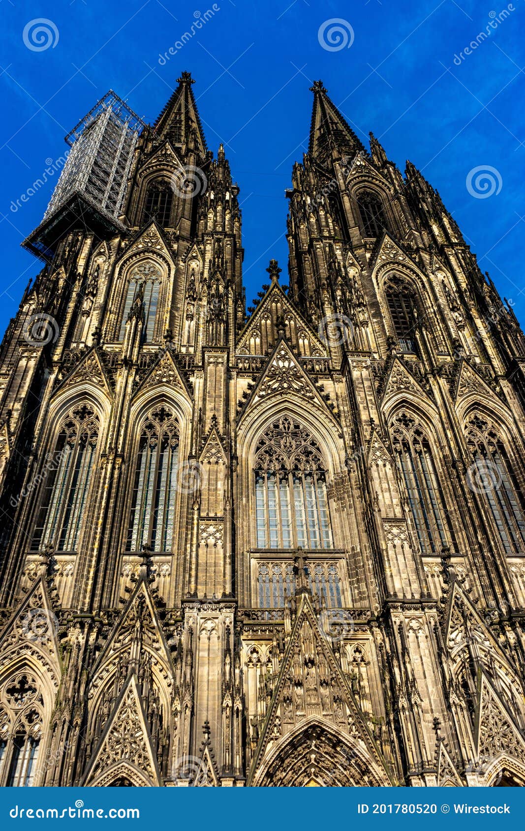 Vertical Low Angle Shot of Cologne Cathedral in Germany Stock Photo ...