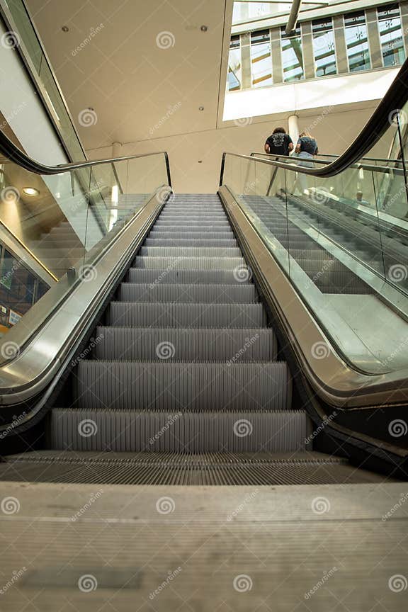 Vertical Low-angle Shot of an Escalator Stock Image - Image of metallic, move: 257286275