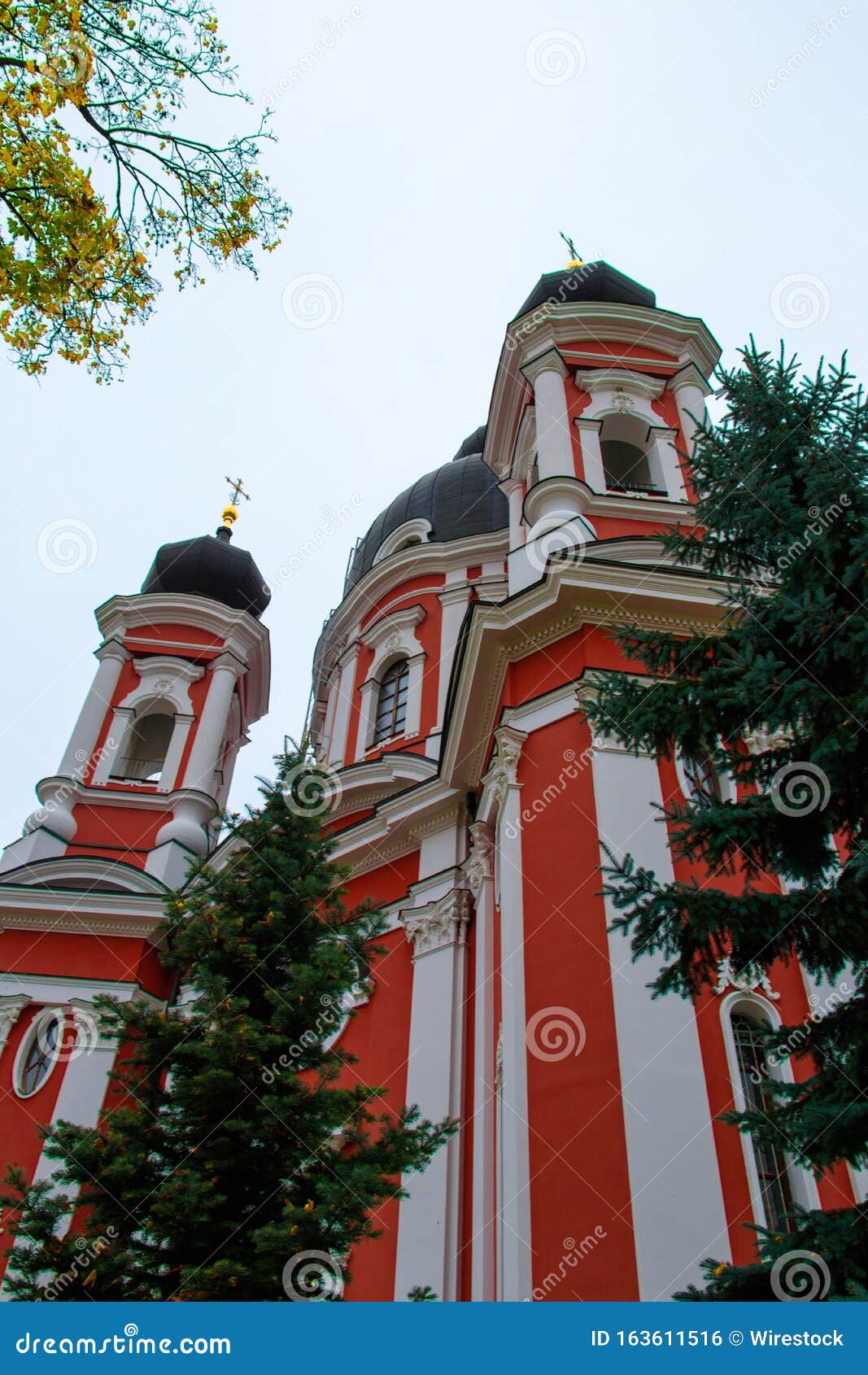 Vertical Low Angle Shot of the Famous Curchi Monastery in Moldova Stock ...