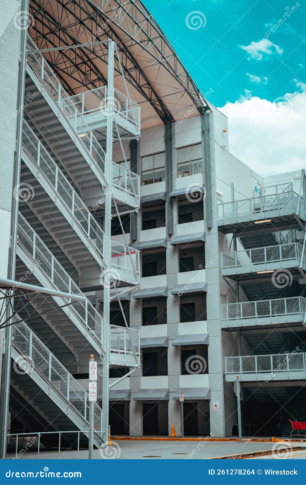 Vertical Low Angle Shot of a Modern Building with a Fire Escape ...