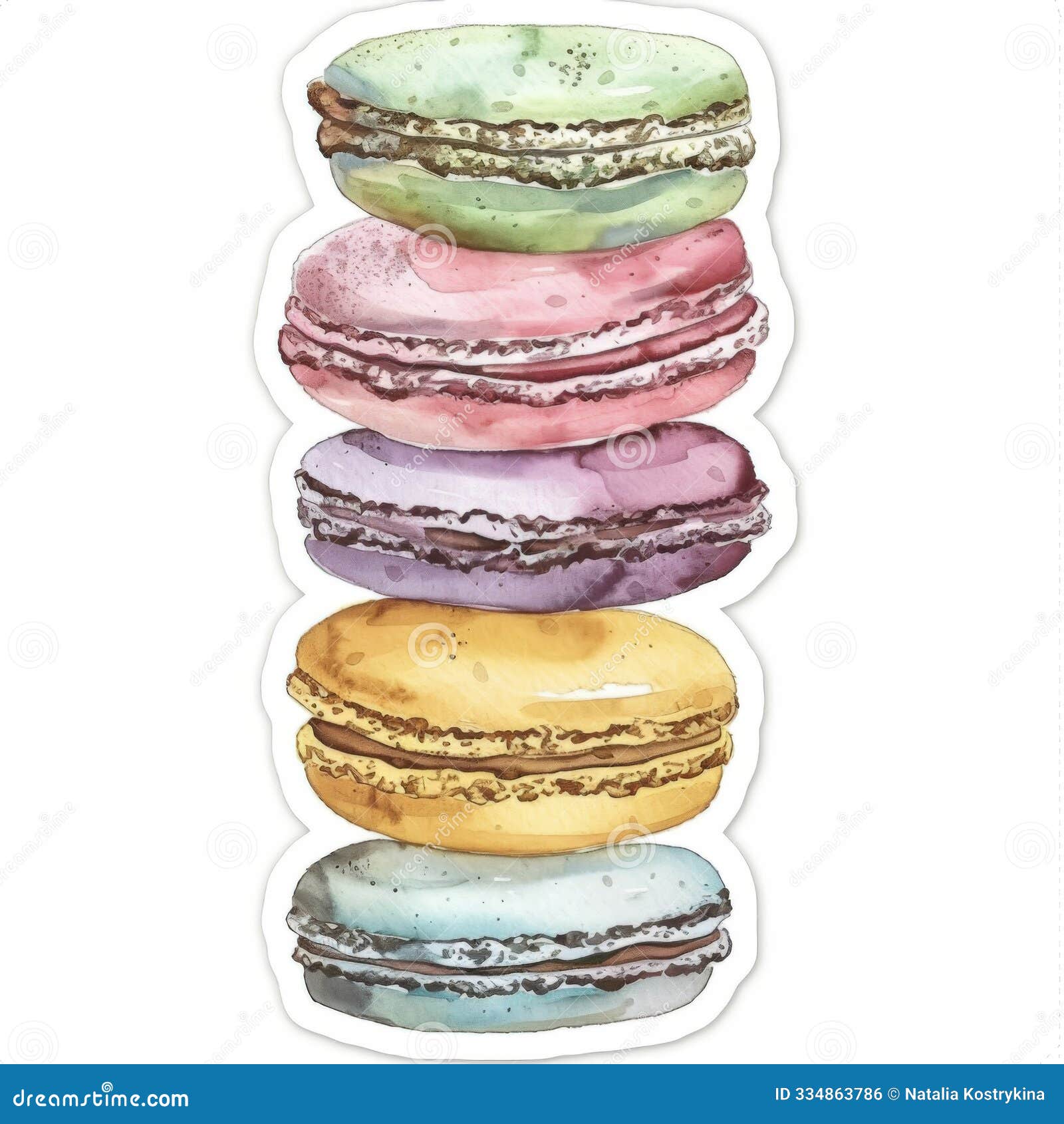 Vertical Macaron Stack Sticker Stock Photo - Image of pattern, macaron ...