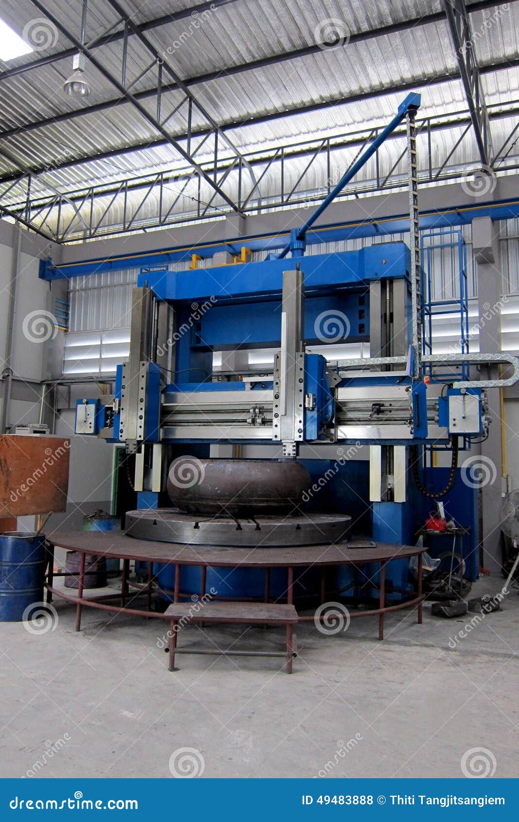 Vertical machine lathe stock photo. Image of inside, drilling - 49483888