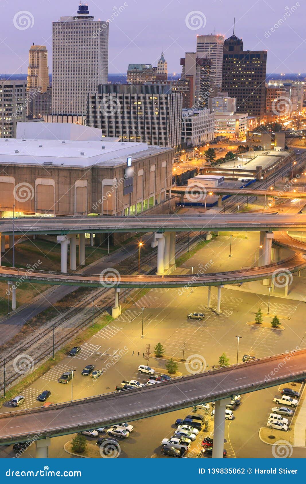 Vertical of Memphis, Tennessee Skyline at Night Stock Photo - Image of ...