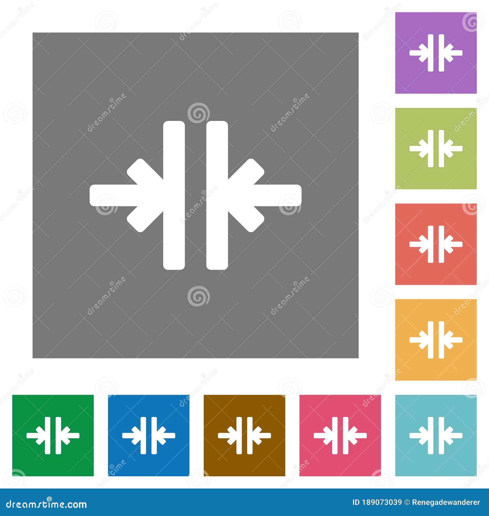 Vertical Merge Square Flat Icons Stock Vector - Illustration of mass ...