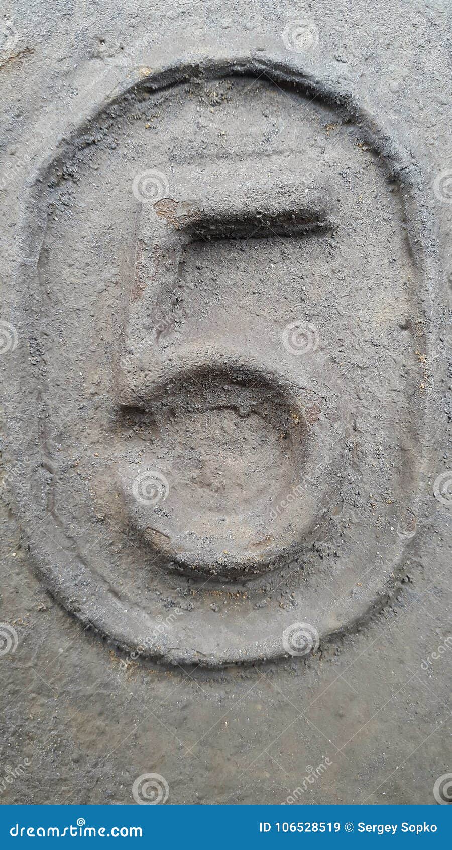 Vertical Metal Number 5. Texture of Rusty Metal in the Form of Figures ...