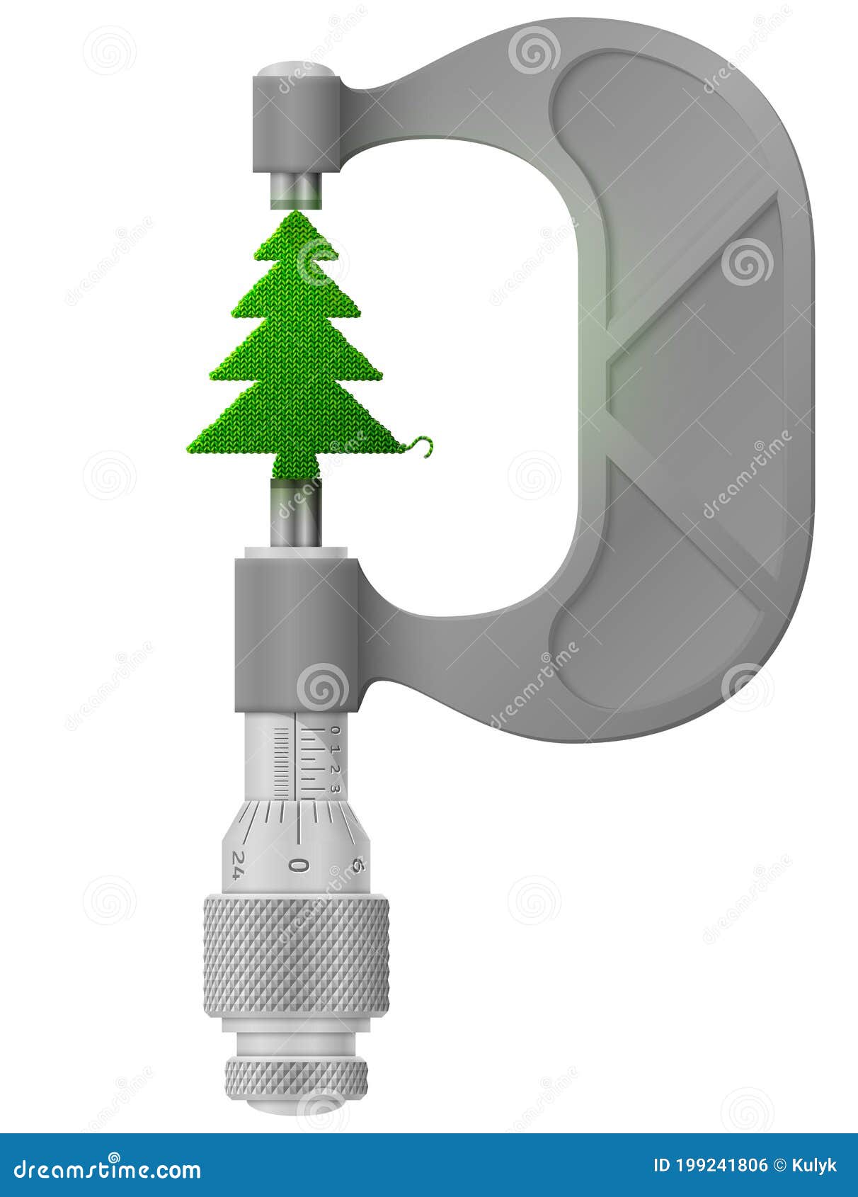 Vertical Micrometer Measures Knitted Pine Stock Vector - Illustration ...