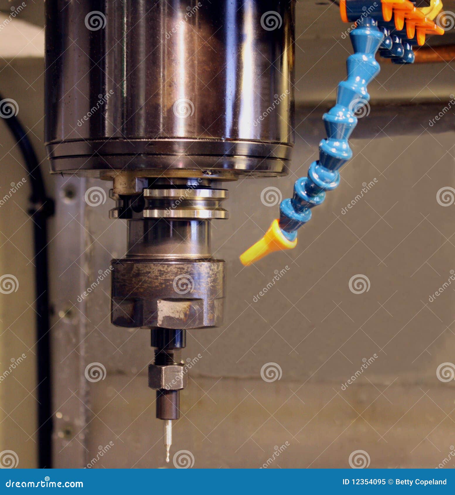 The CNC Milling Machine Bore Cutting The Hole On Aluminium Parts ...