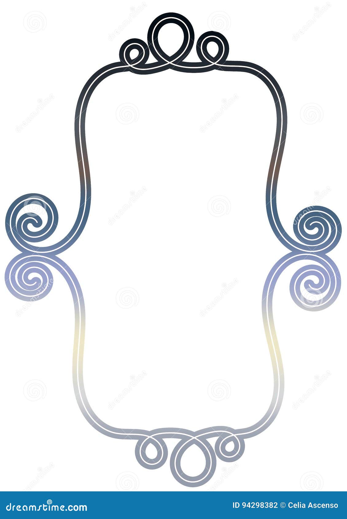 Vertical mirror frame stock illustration. Illustration of curl - 94298382